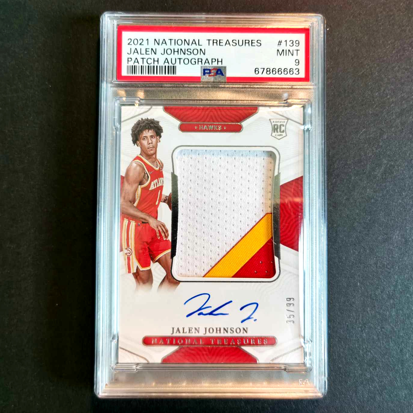 2021-22 Panini National Treasures Jalen Johnson RC 老鹰新秀 JJ 杰伦约翰逊 /99编 正 ...