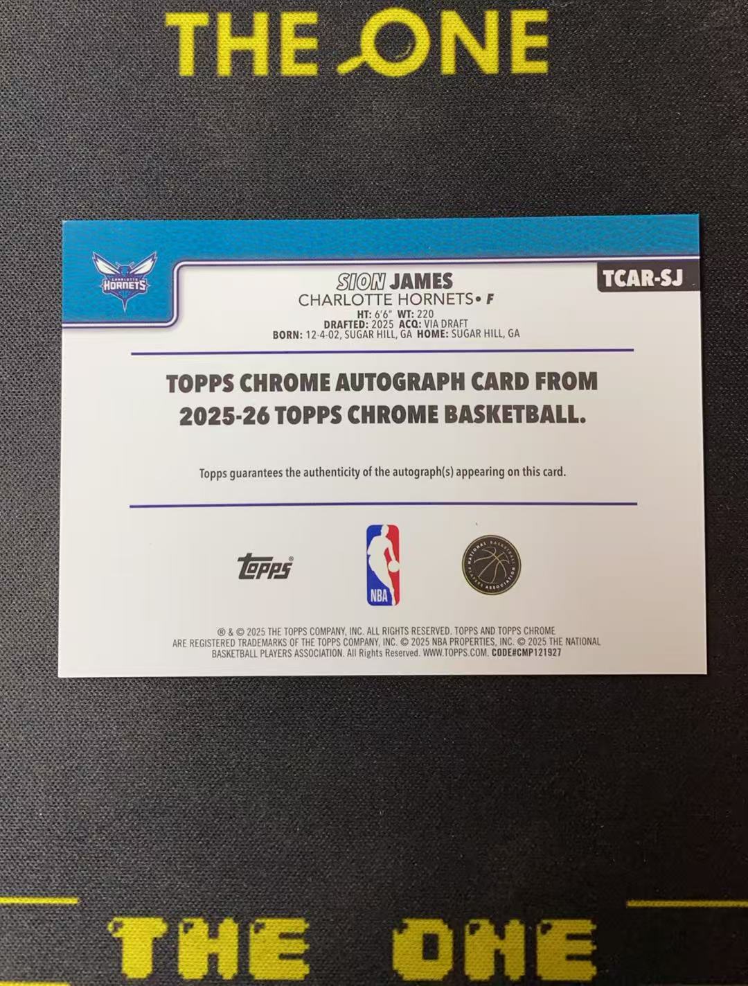 2025-26 Topps Chrome Sion James RC 【TheOne】希恩 詹姆斯 黄蜂新秀 TC 新秀签 签字【羽哥】 卡淘