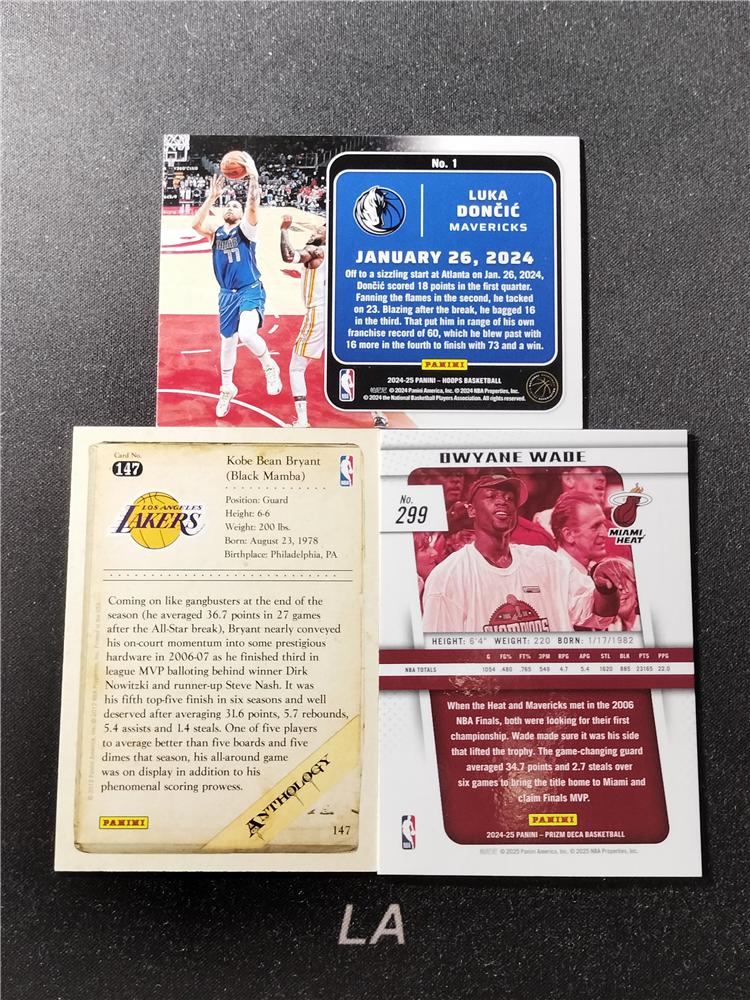 【LA拍卖】2024-25 Panini Prizm Deca Hoops Kobe Anthology 德怀恩 韦德 卢卡 东契奇 科比 ...