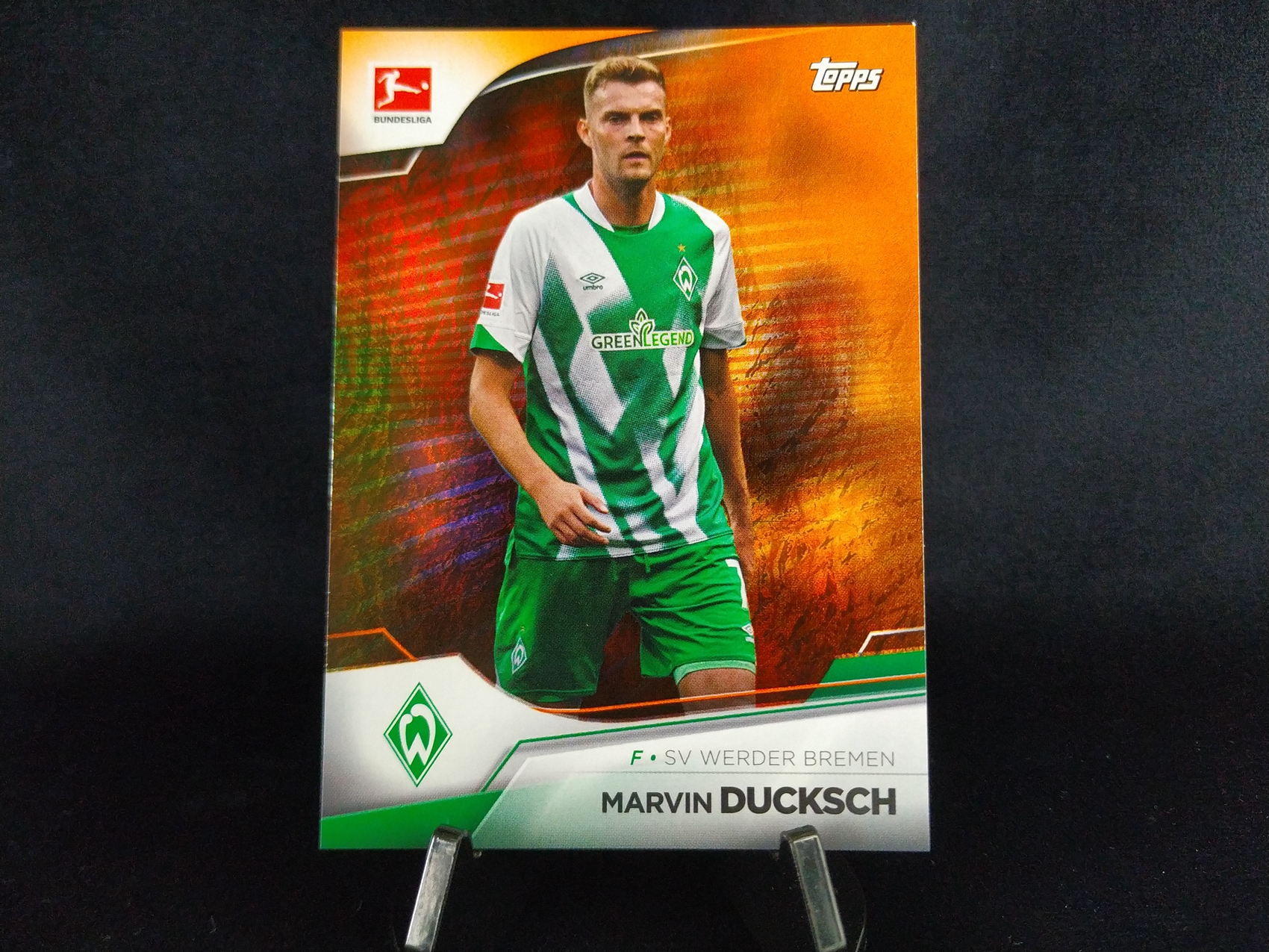 12-1【老斑马拍卖】wasu 81 topps 2022-23 德甲 Competitions 兔年碧玉版 云达不莱梅 橙玉折 25编 马尔 ...