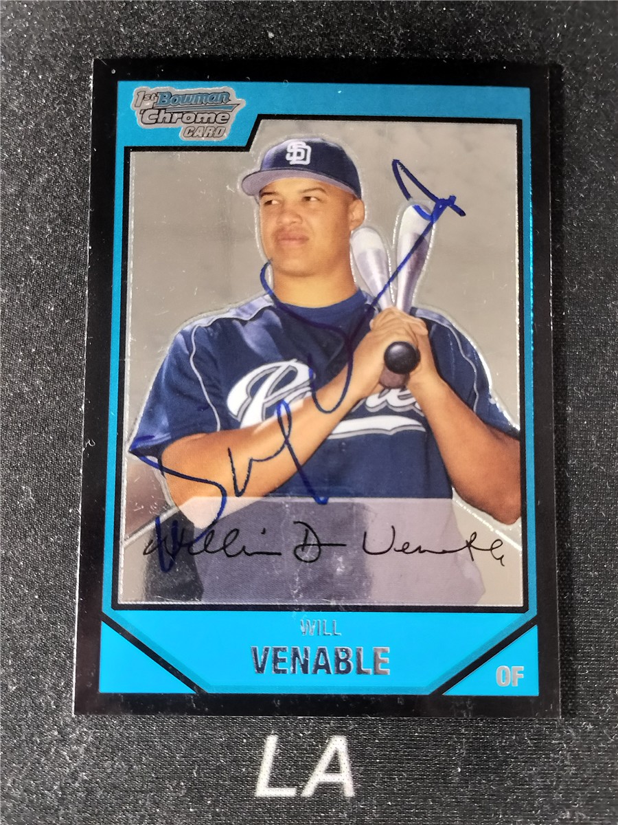 【LA拍卖】2007 Topps Bowman Chrome Will Venable 1st 新秀RC 威尔 维纳伯 圣地亚哥教士队 签字 ...