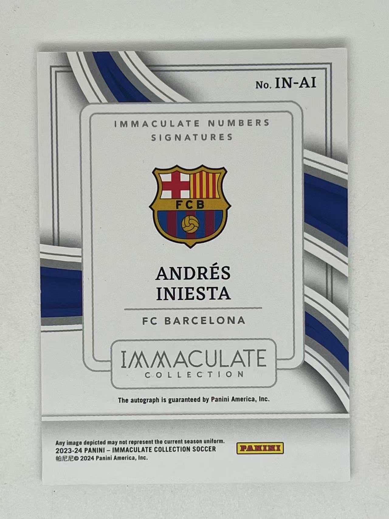 【宁动拍卖】2023-24 Panini Immaculate Andres Iniesta 爱咪咪 西班牙 巴塞罗那 巴萨 伊涅斯塔 14/ ...