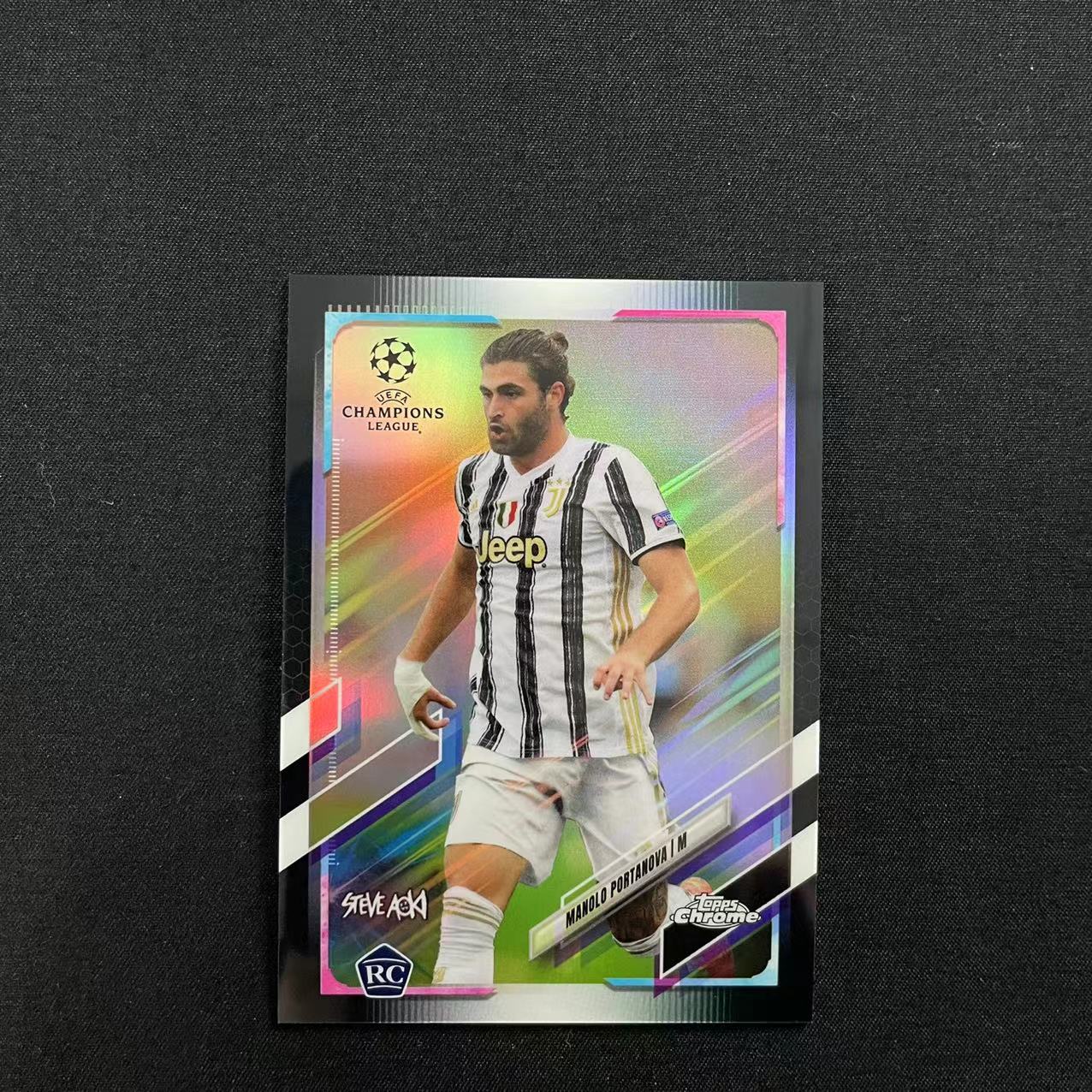 2021 Topps Chrome Manolo Portanova RC 马诺罗 波尔塔诺瓦 尤文图斯 13/99 黑折 steve ...