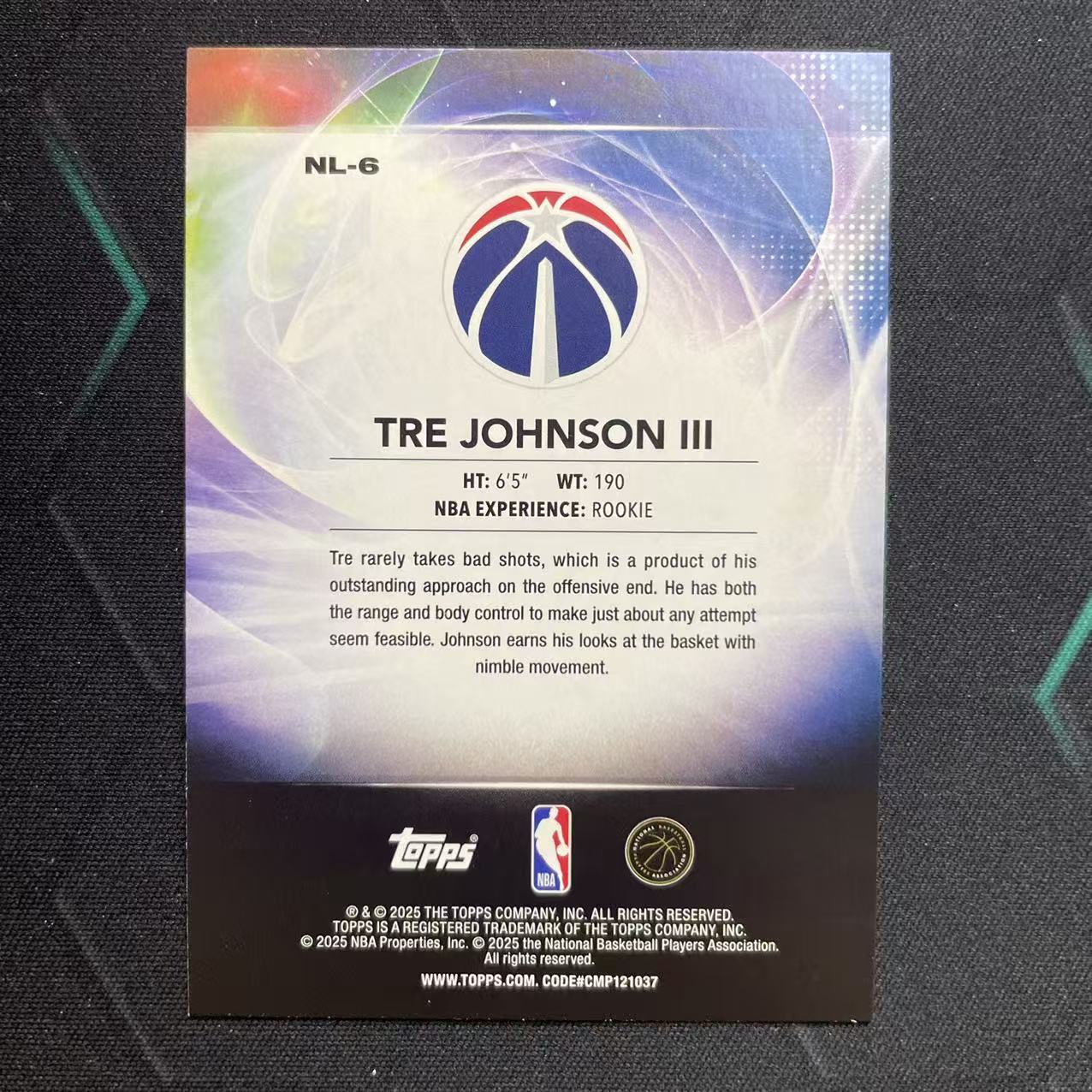 2025 Topps flagship Tre Johnson III RC 【阿福代卖】特雷 约翰逊三世 奇才 新秀 no limit 无 ...