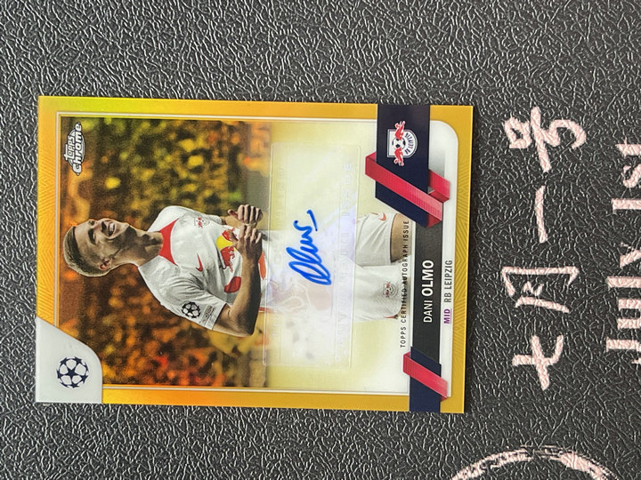 2021-22 Topps Chrome Dani Olmo 欧冠球星卡 金折 18/50编 完美签字 奥尔莫 欧洲杯3球2助 最佳射手 豪门 ...