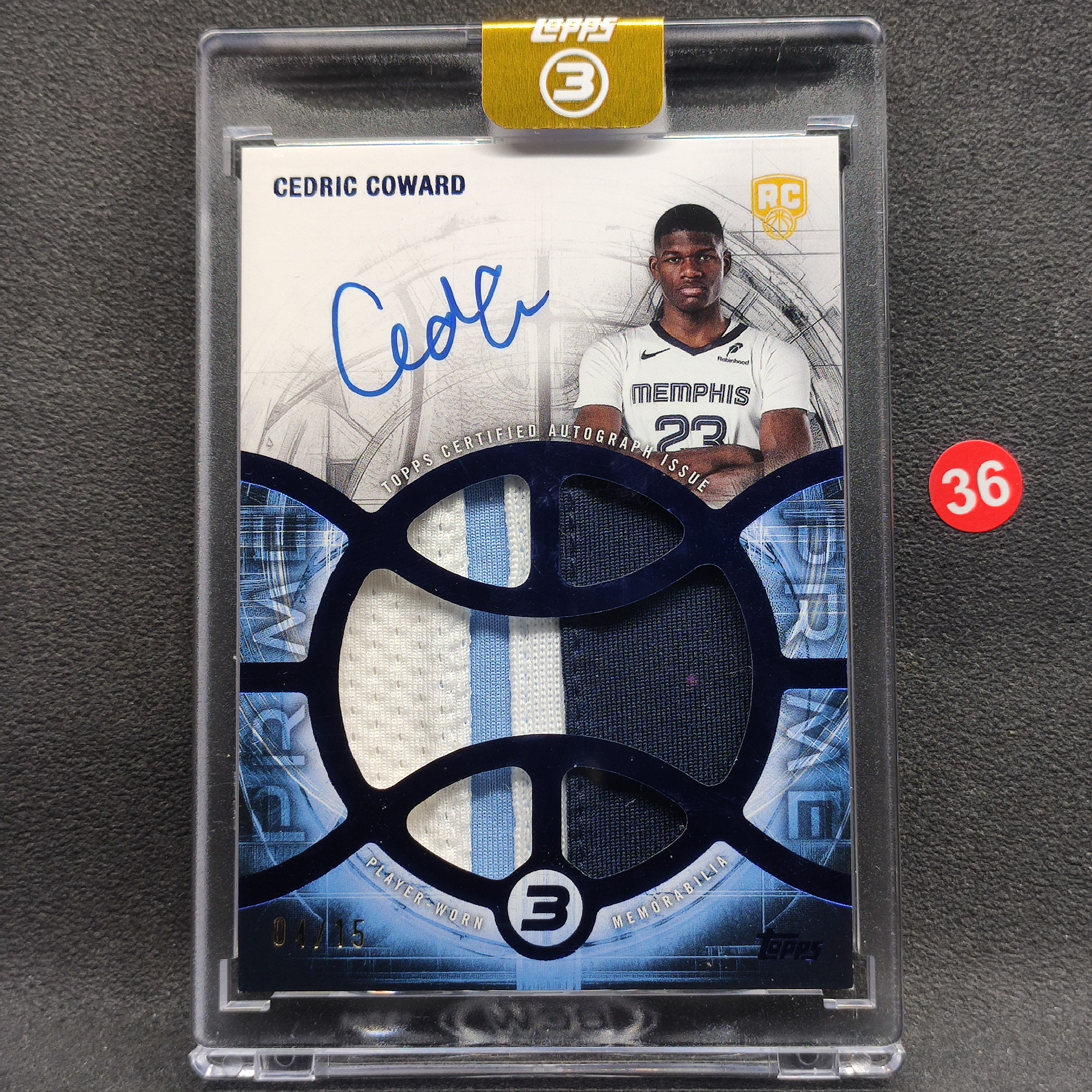 【大腿代卖】Cedric Coward 塞德里克考沃德 2025-26 Topps 3 Three RC新秀 RPA /15编带编限量 签字 ...