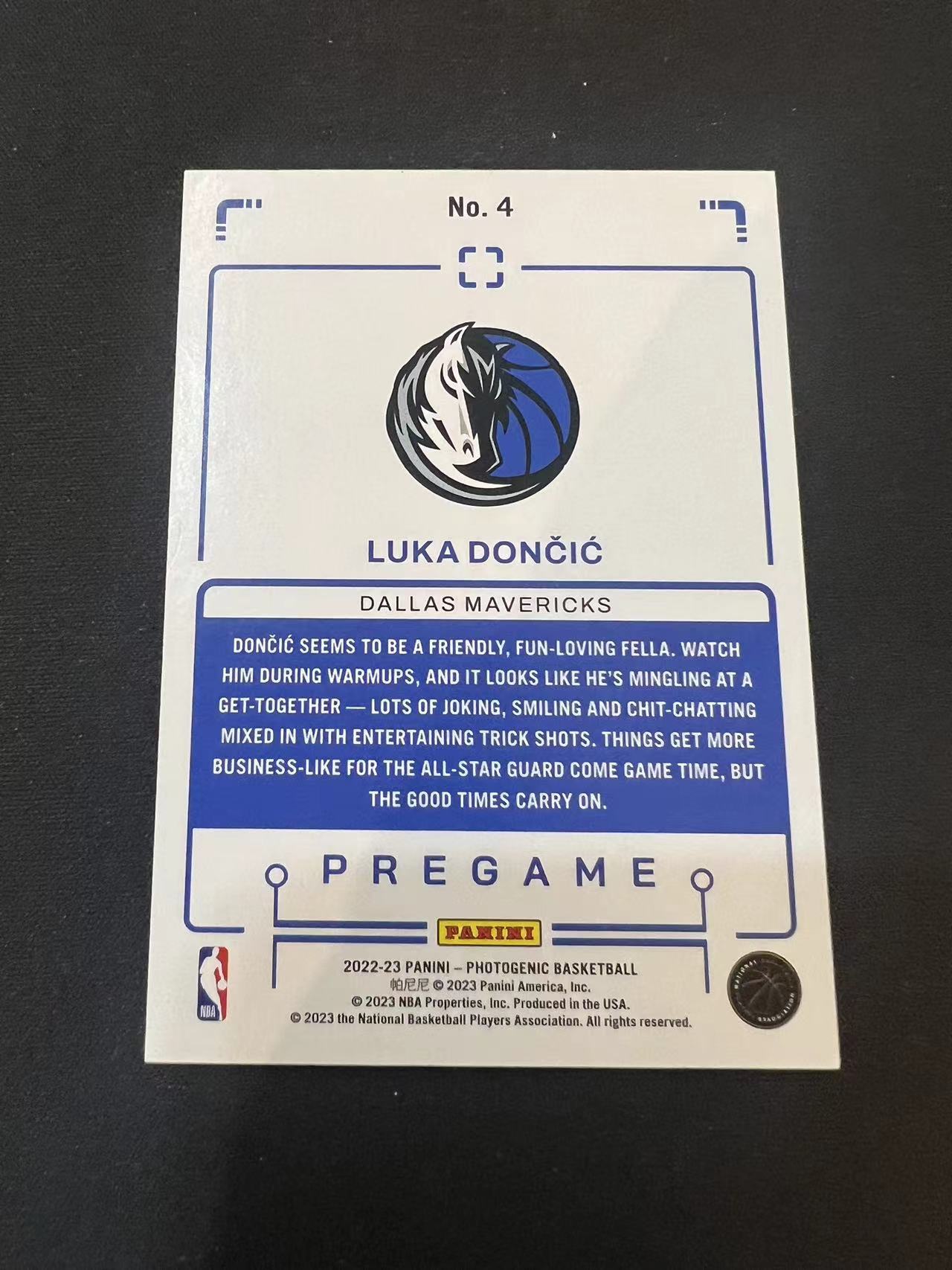 2022-23 Panini Photogenic Luka Doncic 【肥波球星卡】上镜 卢卡 东契奇 77 Pregame特卡【赵总】 卡淘