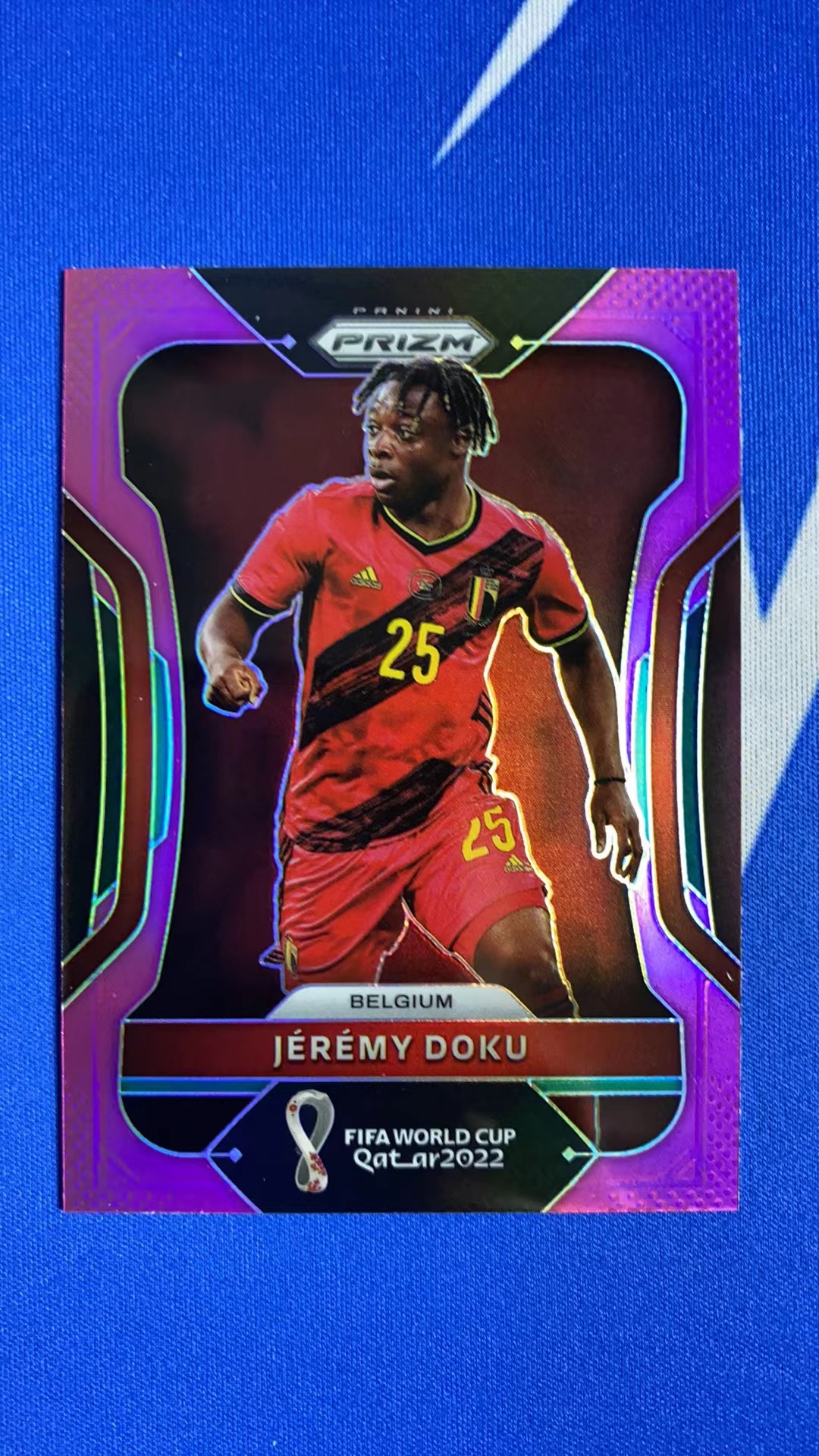 2022 Panini World Cup Prizm Jérémy Doku 【Mycards球星卡】世界杯PRIZM 比利时 多库 粉折 ...