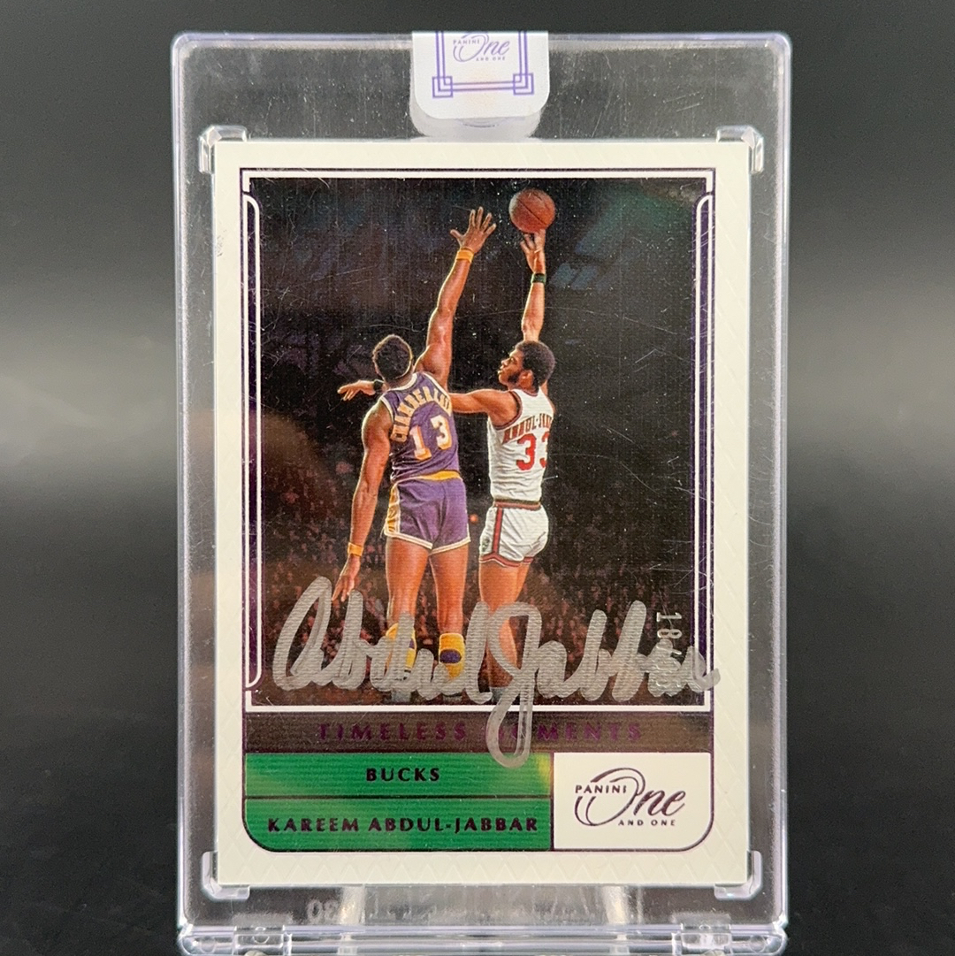 2021-22 Panini One and One Kareem Abdul-Jabbar 【五月拍卖顺丰空运】天勾贾巴尔 35编 紫版 时刻签字 卡签 原封砖 张伯伦同框 卡品如图烟台 ...