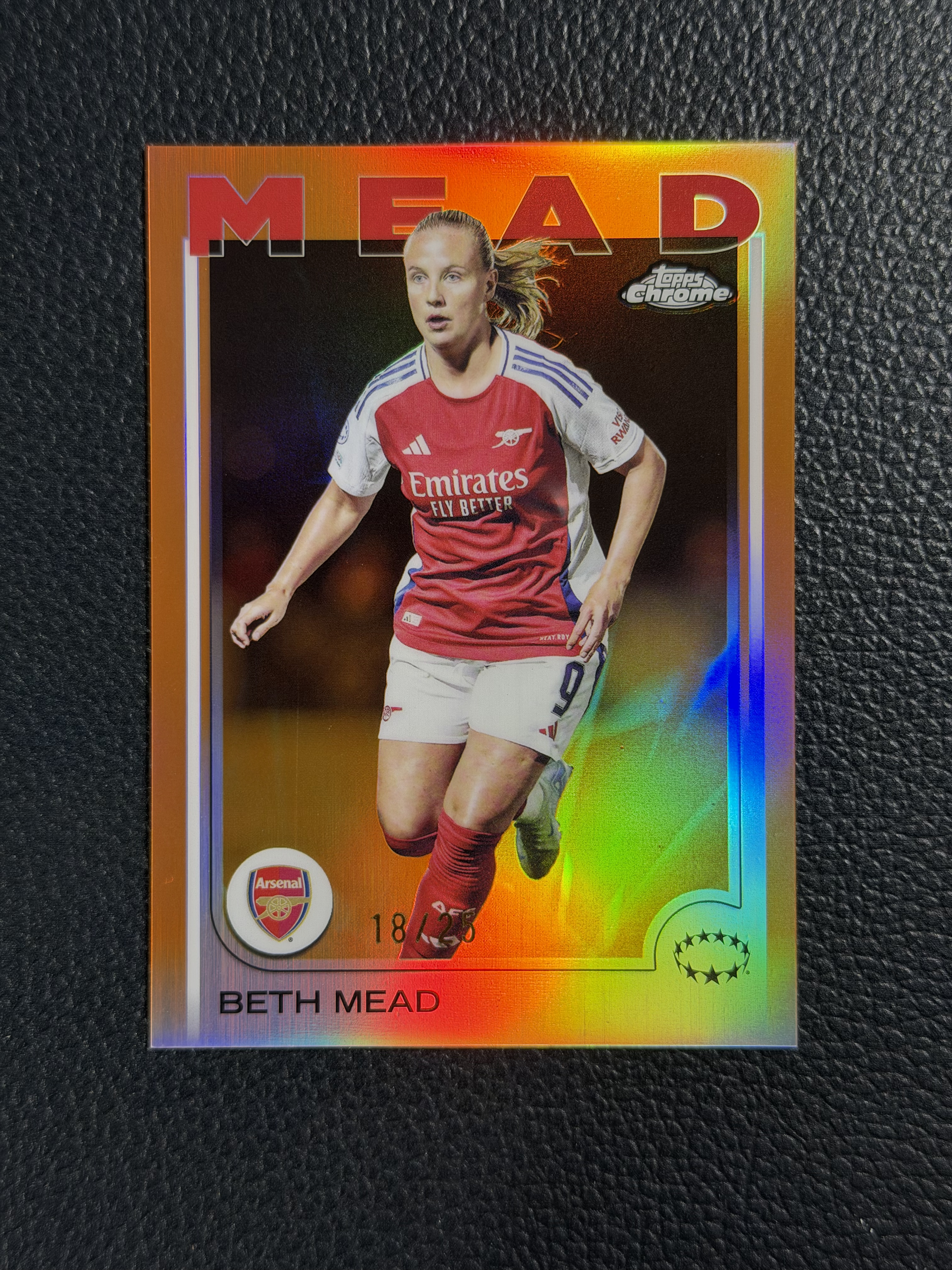 2024-25 Topps Chrome Beth Mead Kacey拍卖女足欧冠TC 英格兰 gbeng 阿森纳神锋 米德 18/25编正 ...