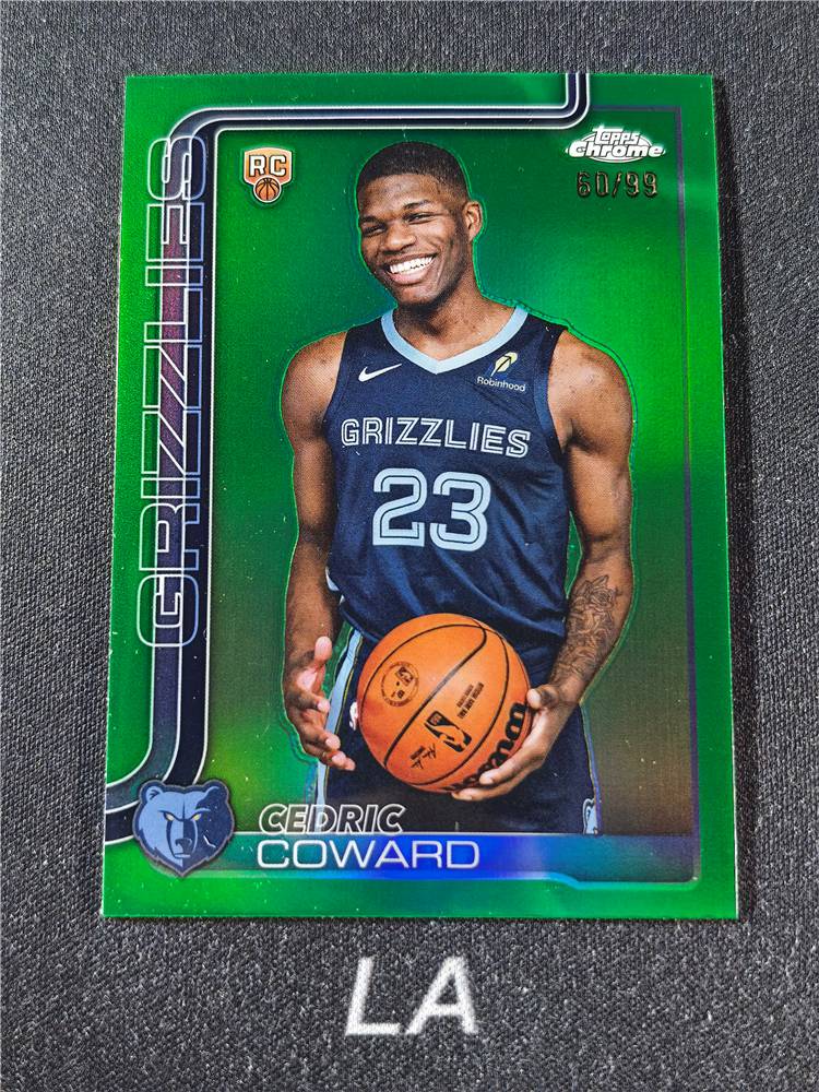 【LA拍卖】2025-26 Topps Chrome Cedric Coward TC篮球 新秀RC 塞德里克 考沃德 灰熊 绿折 Base ...