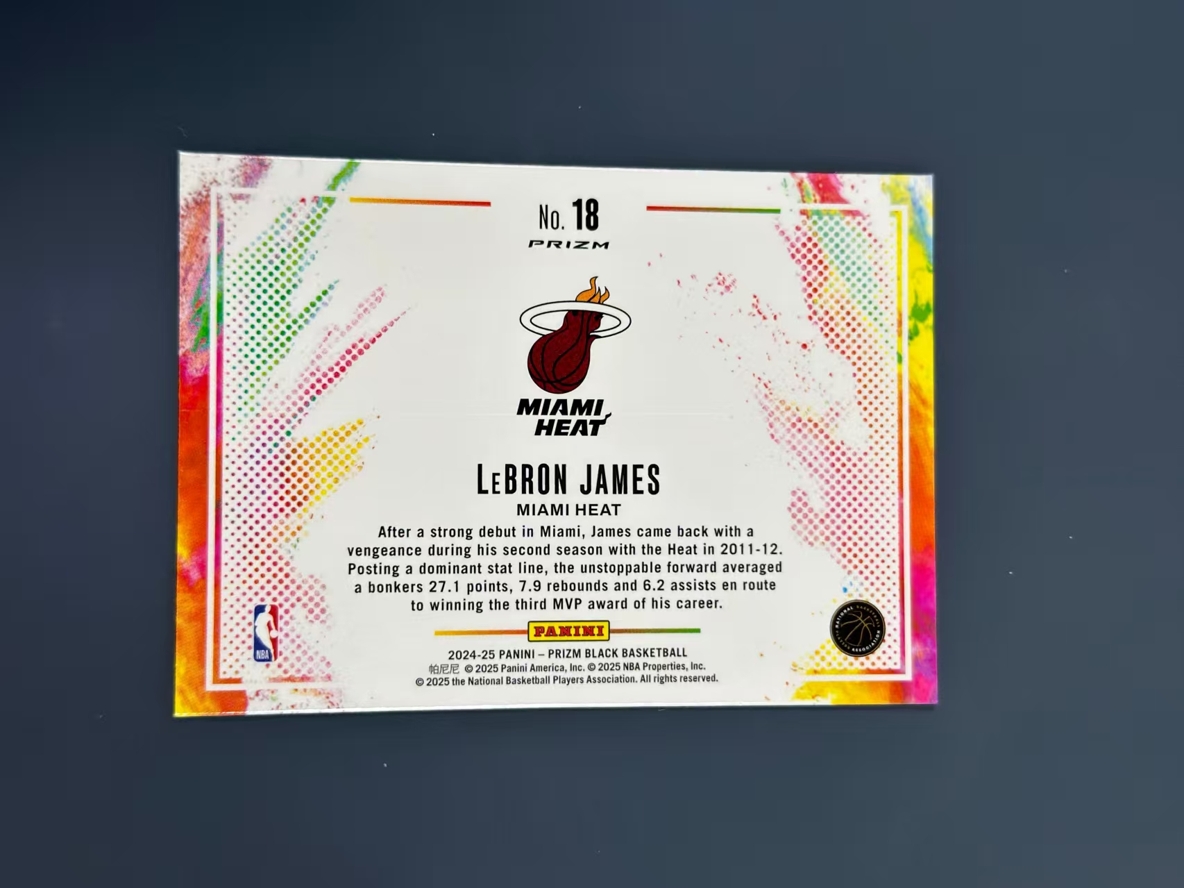 2024-25 Panini Prizm LeBron James 勒布朗 詹姆斯 泼墨 超级大比例ssp 招牌动作撒镁粉 巅峰热火全力詹 ...