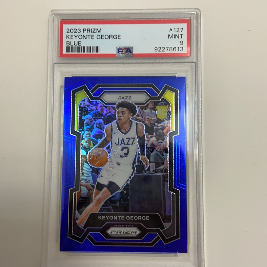 2023-24 Panini Prizm Keyonte George RC pz 爵士 基扬特乔治 基昂特乔治 新秀RC 089 /199编 蓝折 PSA 9分评级 详见描述 卡淘