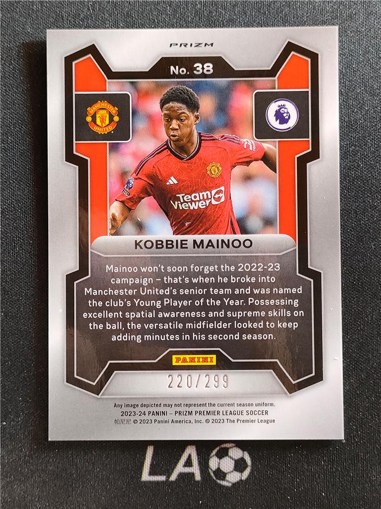 【LA足球】23-24 Panini Prizm 英超pz KOBBIE MAINOO 曼联 科比 梅努 英格兰 299编 蓝折 新秀RC ...