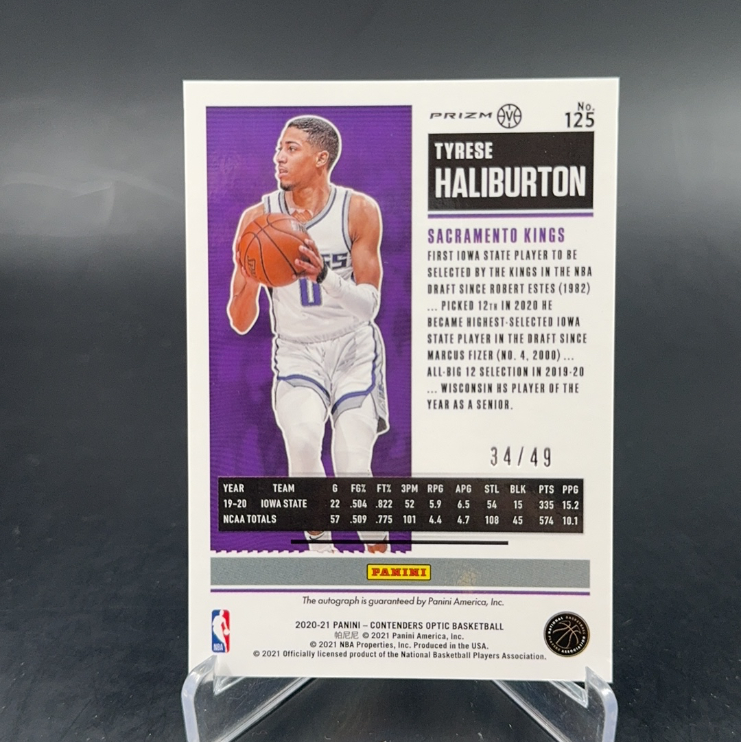 2020-21 Panini Contenders Optic Tyrese Haliburton 【五月拍卖 顺丰空运】球票 哈利伯顿 新秀 ...