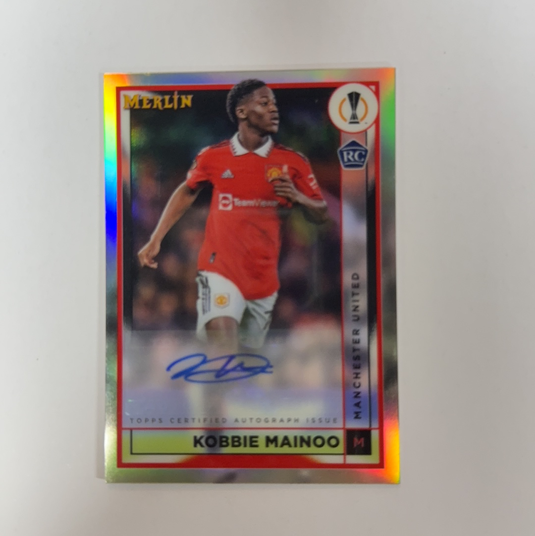 2022-23 Topps Merlin Chrome Kobbie Mainoo RC 科比 梅努 梅林 新秀 银折 签字 曼联天才中场 ...