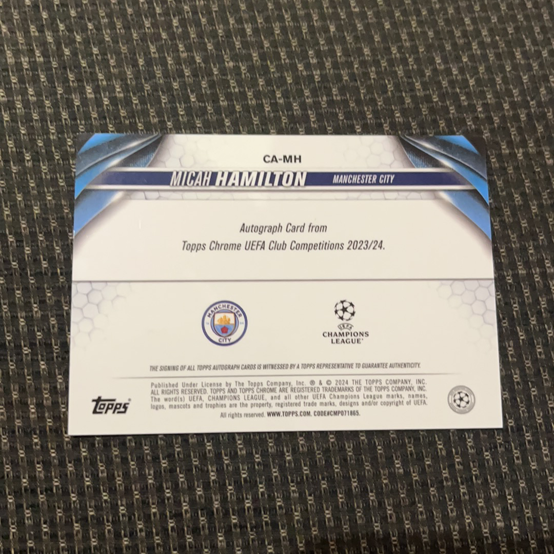 2023-24 Topps Chrome Micah Hamilton RC 汉密尔顿 欧冠tc 新秀签字 曼城 天才 未来可期 值得收藏 哈 ...