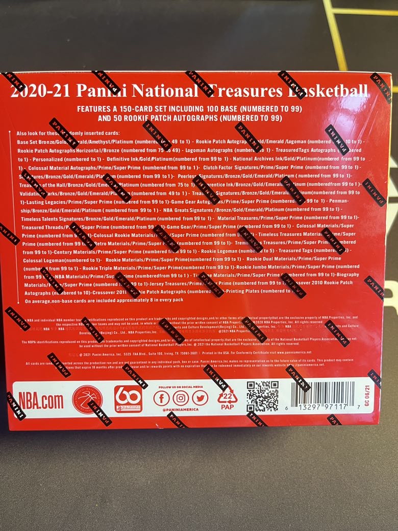 2020-21 Panini National Treasures hobby Basketball NBA 国宝 先行 fotl 单盒 爱德华兹 马克西 哈里伯顿新秀RPA 3编 8编 24编 卡淘