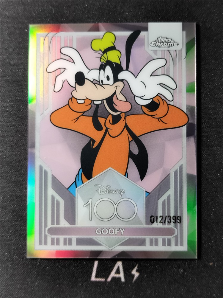 【LA拍卖】2023 Topps Chrome Goofy 迪士尼100周年 粉折 012/399 高飞 米老鼠和唐老鸭 瑕疵细节如图 卡有 ...