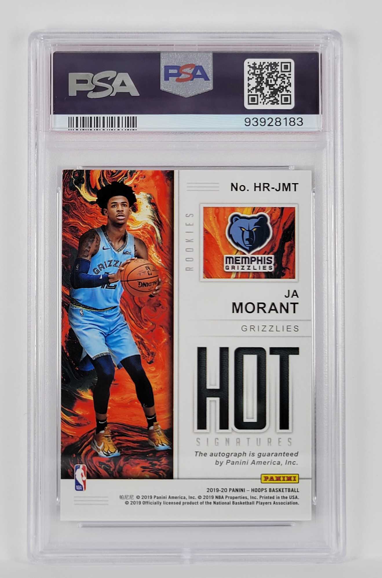 2019 Panini HOOPS HOT SIGNATURES ROOKIES Ja Morant RC 枪王莫兰特新秀08/25编折射签字 ...