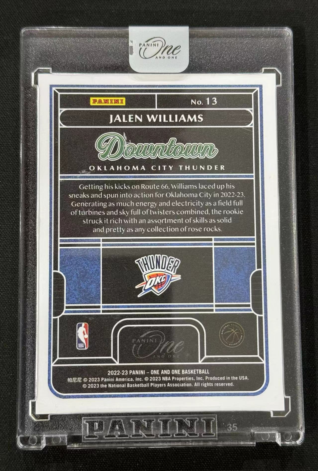 2022 23 Panini One And One Jalen Williams 【长安代卖精品】雷霆 新秀rc 杰伦威廉姆斯
