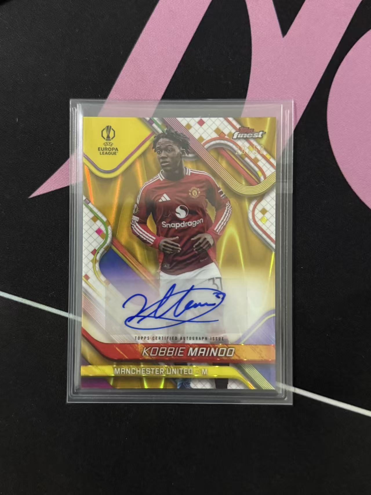 【卡匠预付】2024-25 Topps Finest Kobbie Mainoo 曼联 科比 梅努 麦努 金波纹折 28/50编 签字 贴签 ...