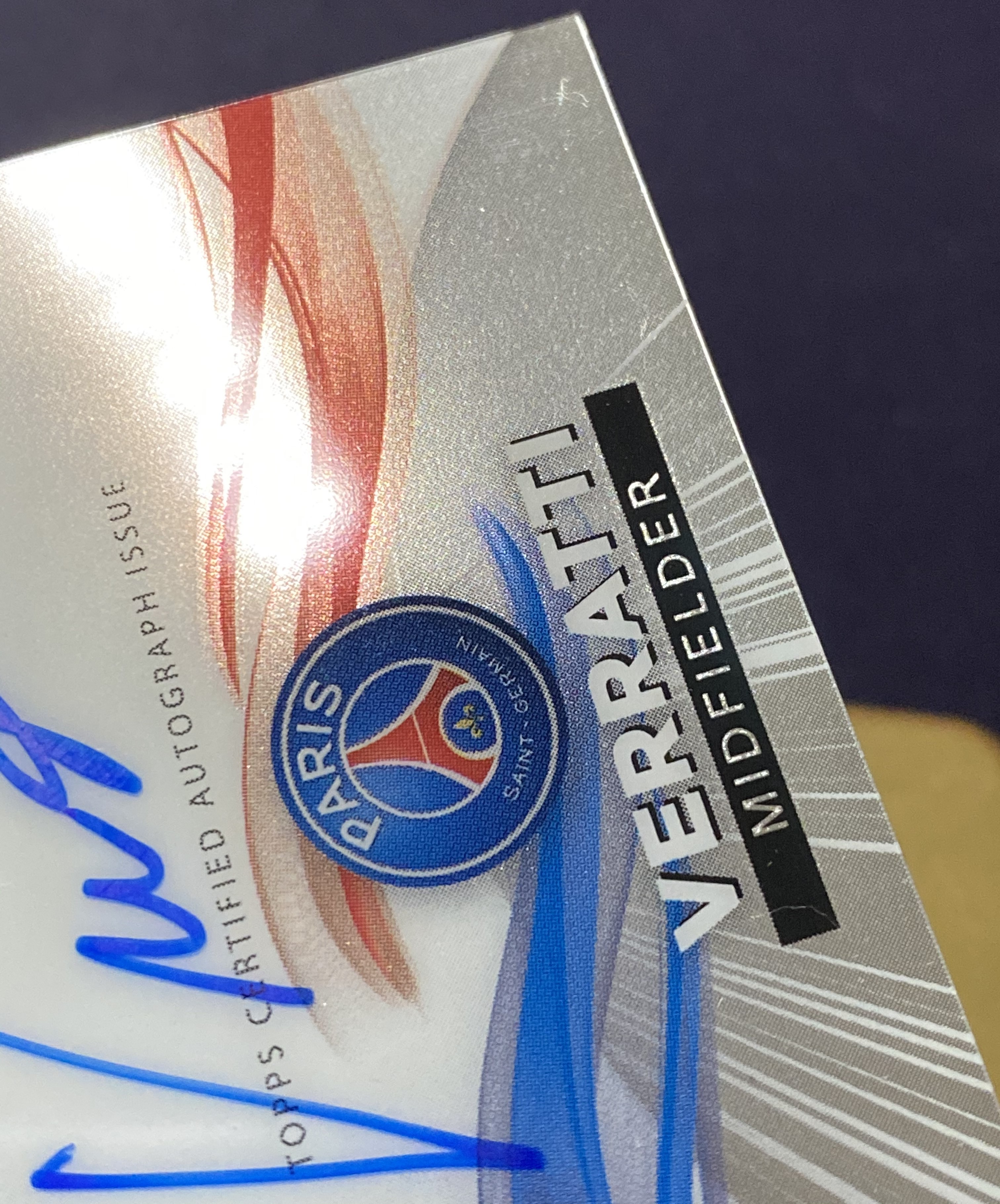 2022-23 Topps Chrome Marco Verratti 维拉蒂 巴黎圣日耳曼 意大利 TC队盒 67/99编 Base签字 卡 ...