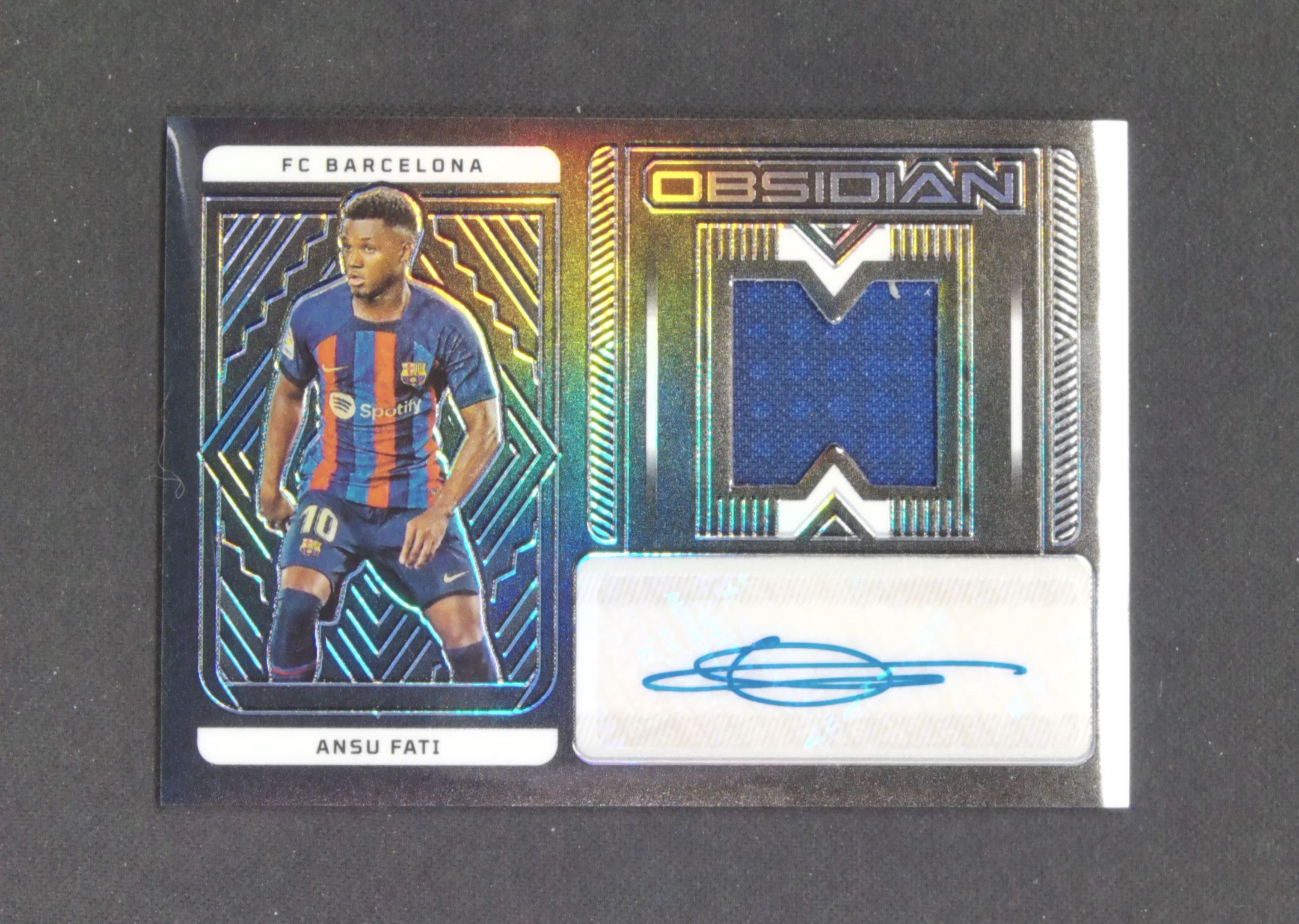 2021-22 Panini Obsidian Soccer Ansu Fati 法蒂 199编 物料 签字 巴塞罗那 布莱顿 黑曜石 小凯拆卡（xxz） 实卡超美 投资收藏 卡品如图 卡淘