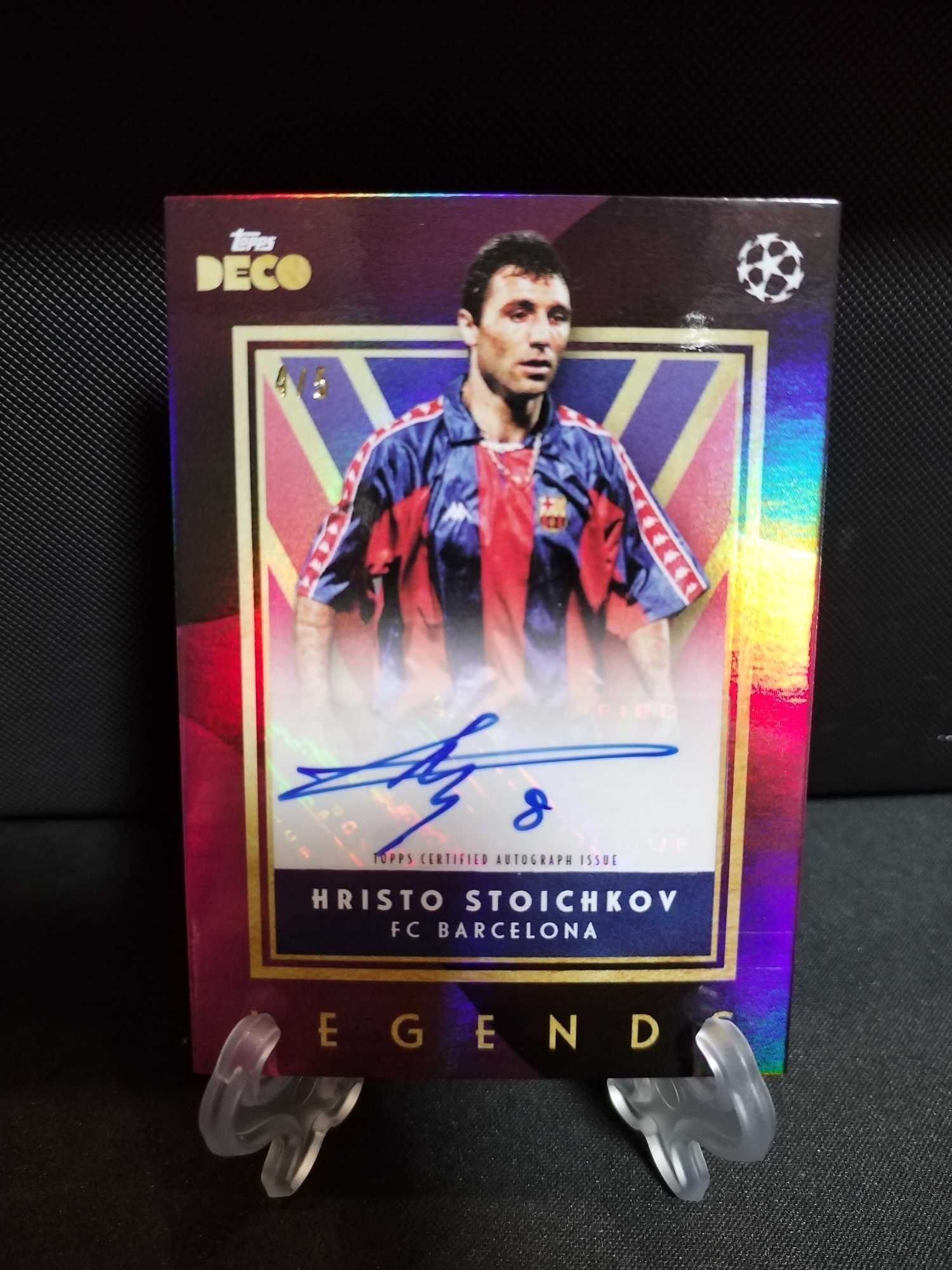 2023 Topps deco Stoichkov 【阿岳球星卡】欧冠 德科 巴萨 赫里斯托 斯托伊科夫 霹雳火 传奇 4/5编 超低编 特卡 ...