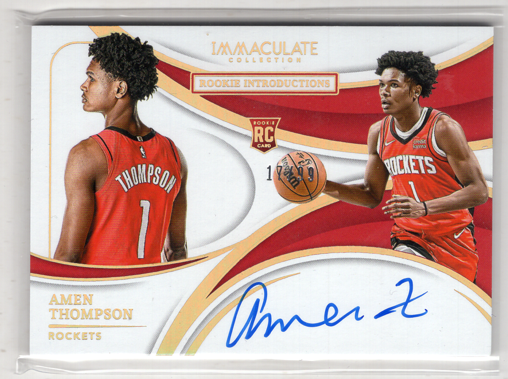 2023-24 Panini Immaculate Amen Thompson RC 【来拆波卡】火箭 阿门汤普森 新秀 imm 介绍签 签字 ...