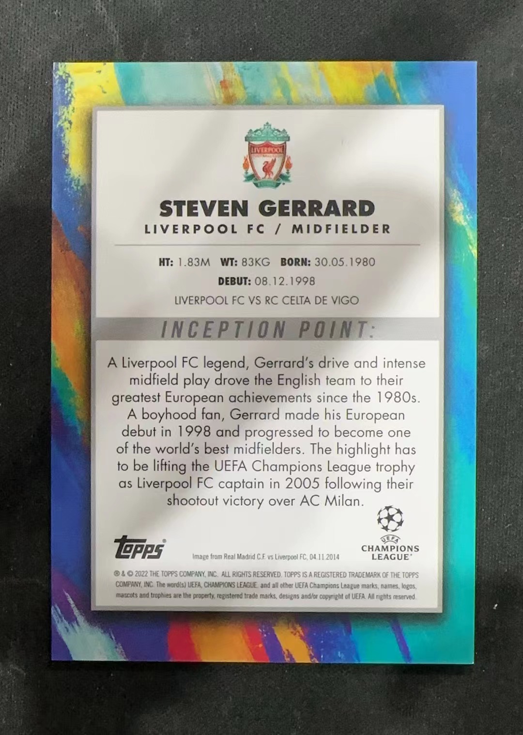 2021-22 Topps Inception Steven Gerrard 【长安代卖】利物浦 史蒂文杰拉德 英格兰传奇巨星 蓝平行 41/ ...