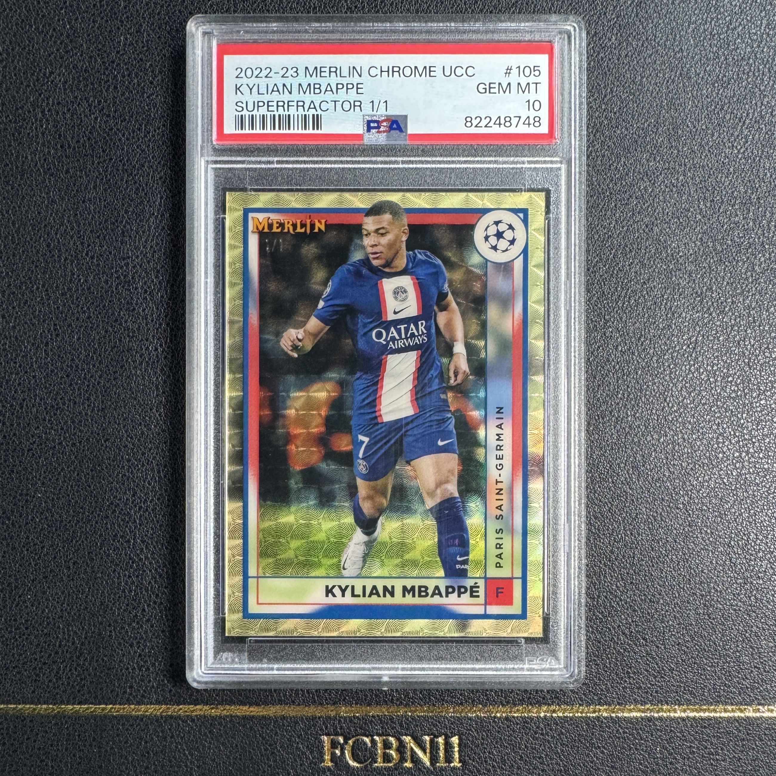 【FCB拍卖】2022-23 TOPPS CHROME MERLIN KYLIAN MBAPPE 基利安 姆巴佩 一编 1/1 爆金折 ...