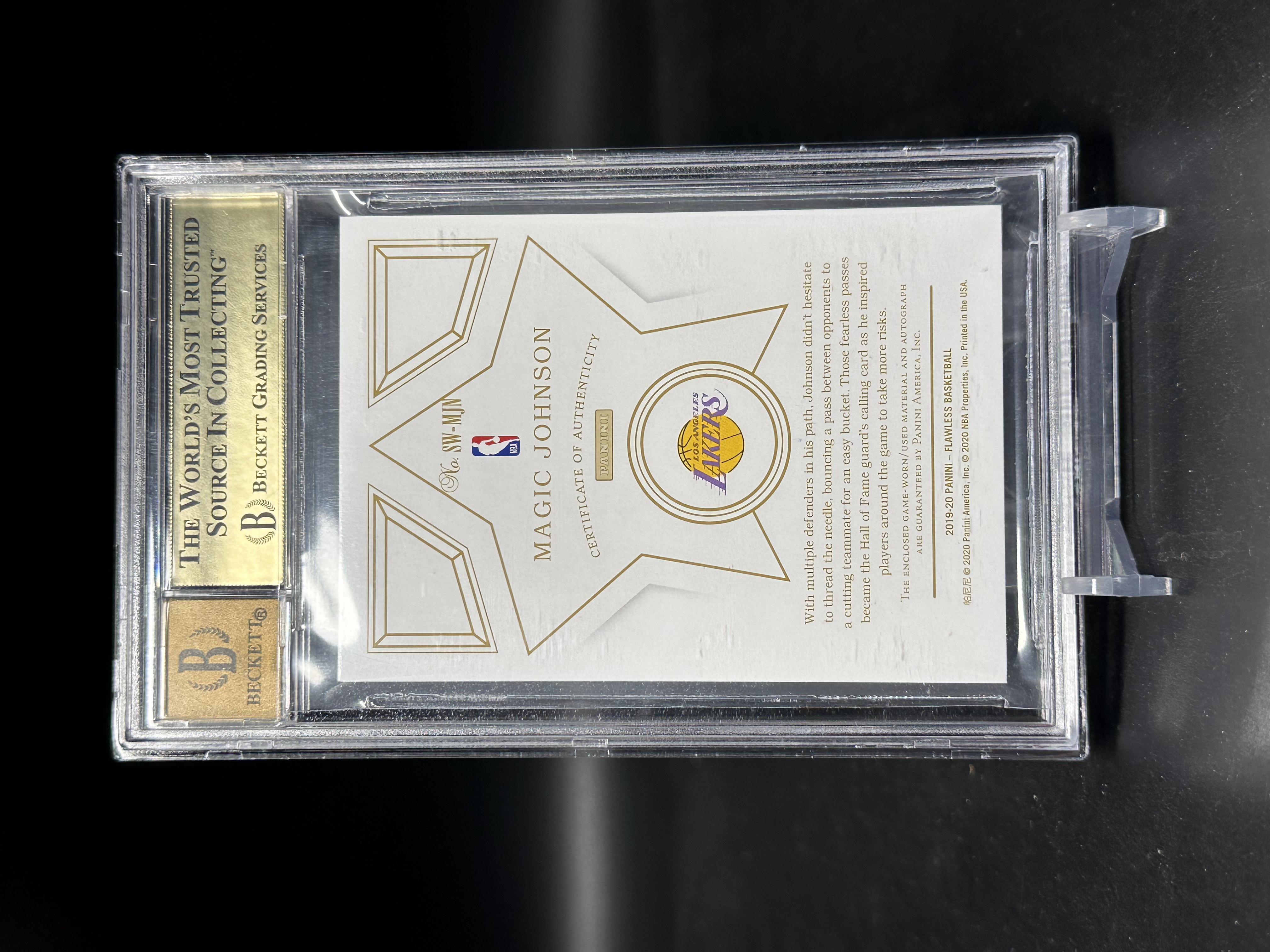 2019-20 Panini Flawless Magic Johnson 魔术师约翰逊 手提 经典SS SWATCH星星大窗GU保真切割 ...