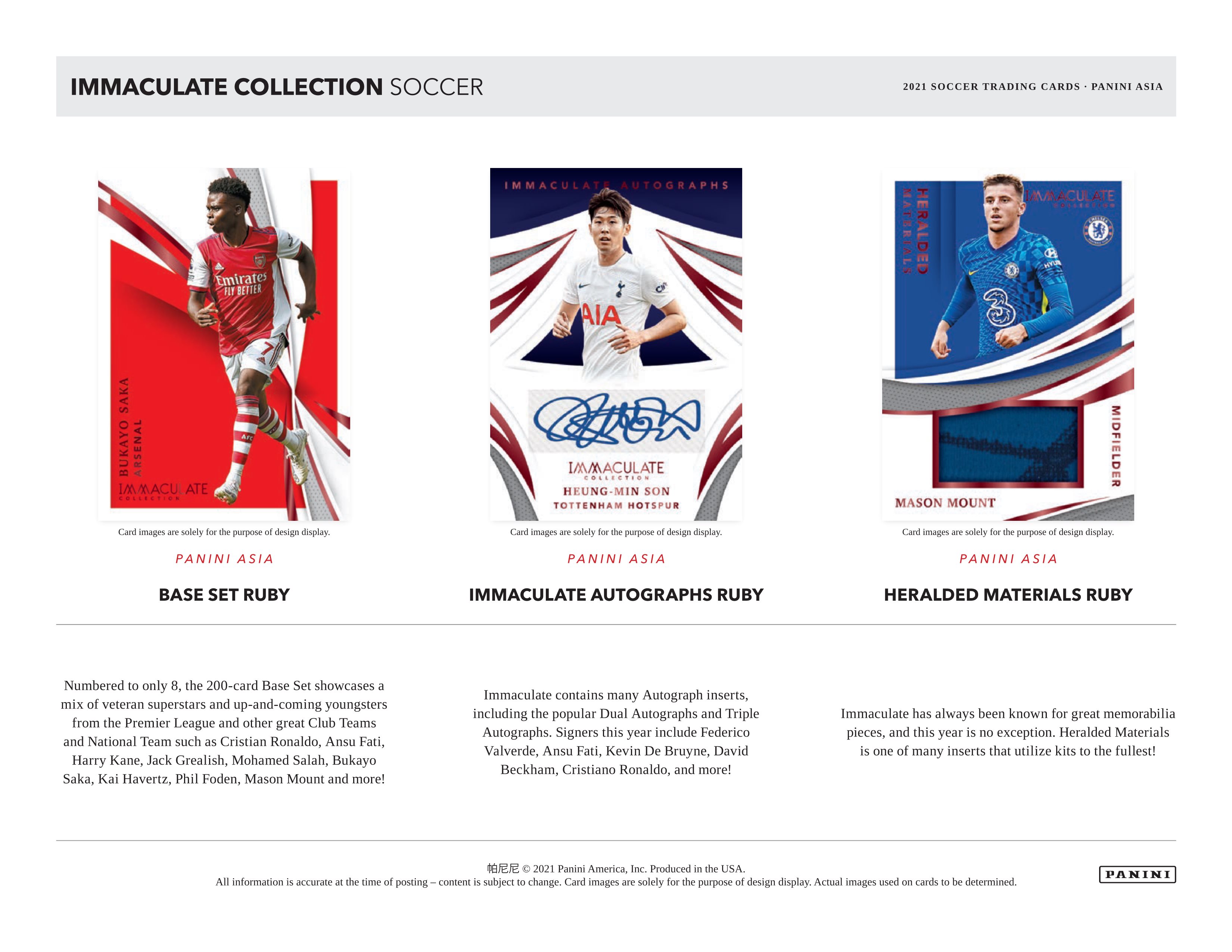 2021 IMMACULATE COLLECTION SOCCER ASIA 亚版 完整箱 卡淘