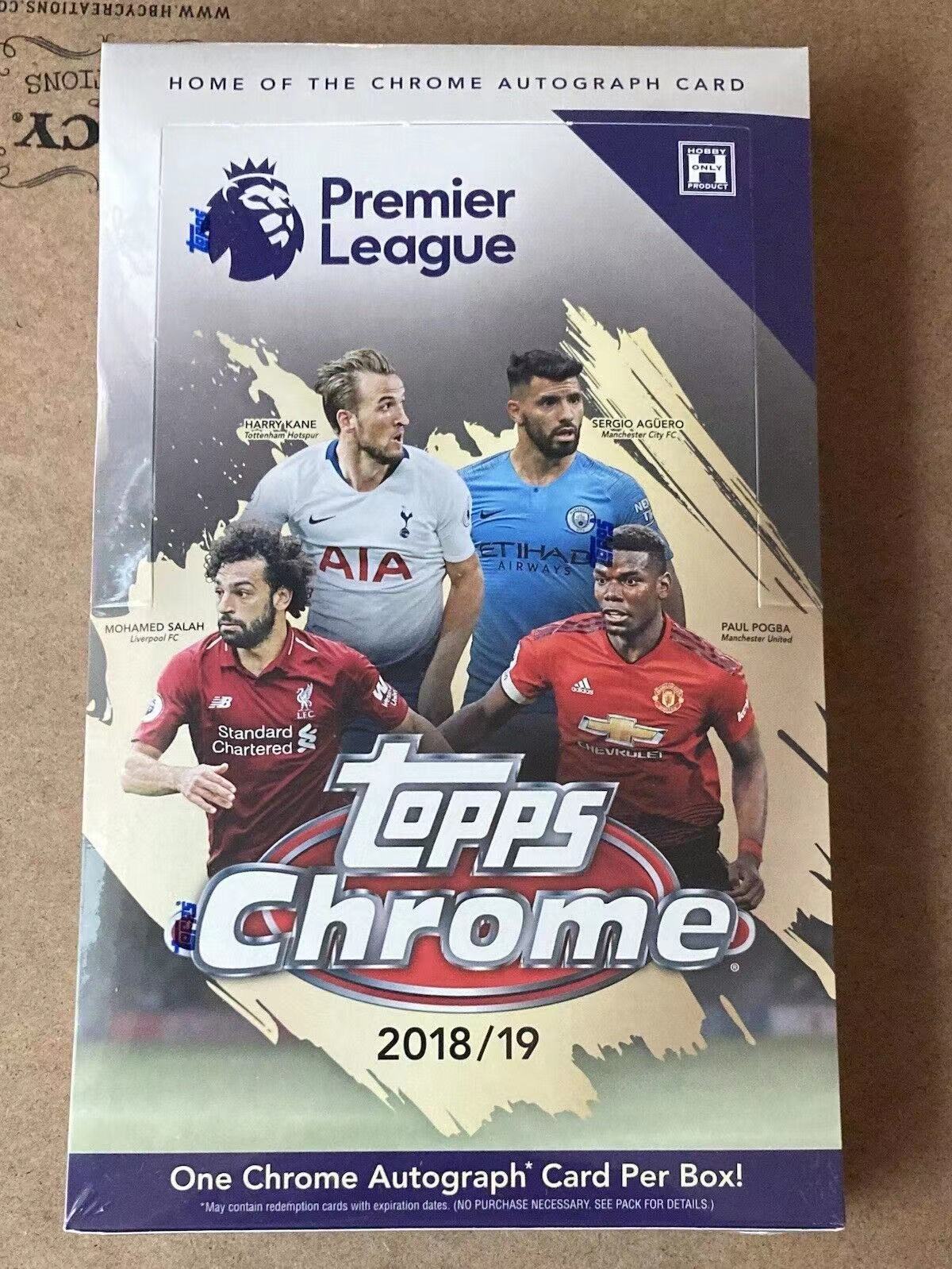 2018-19 Topps Chrome Hobby Soccer 英超元年 Topps唯一1年英超球星卡 每盒保1张签字，博各种经典捧杯选图 ...