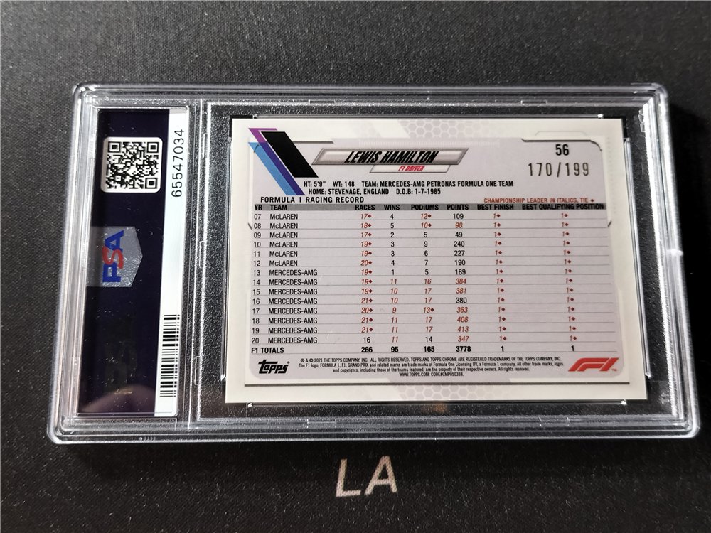 【LA拍卖】2021 Topps Chrome F1 Lewis Hamilton 方程式赛车 蓝宝石系列 刘易斯 汉密尔顿 梅赛德斯AMG ...