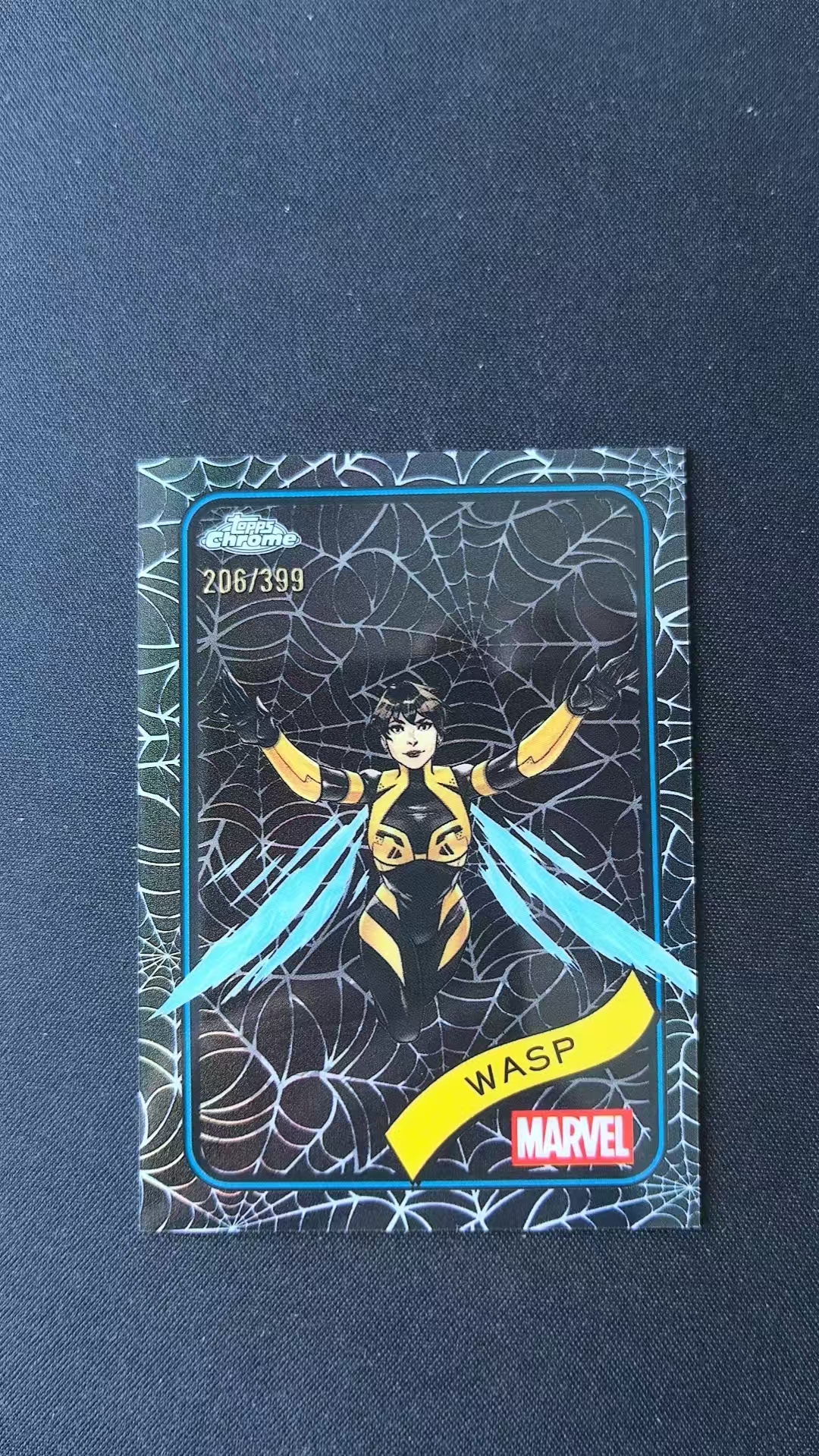 2025 Topps Chrome wasp 【EC】 Marvel 漫威 TC 黄蜂女 蜘蛛网折射 206/399编 鱼柱 卡淘