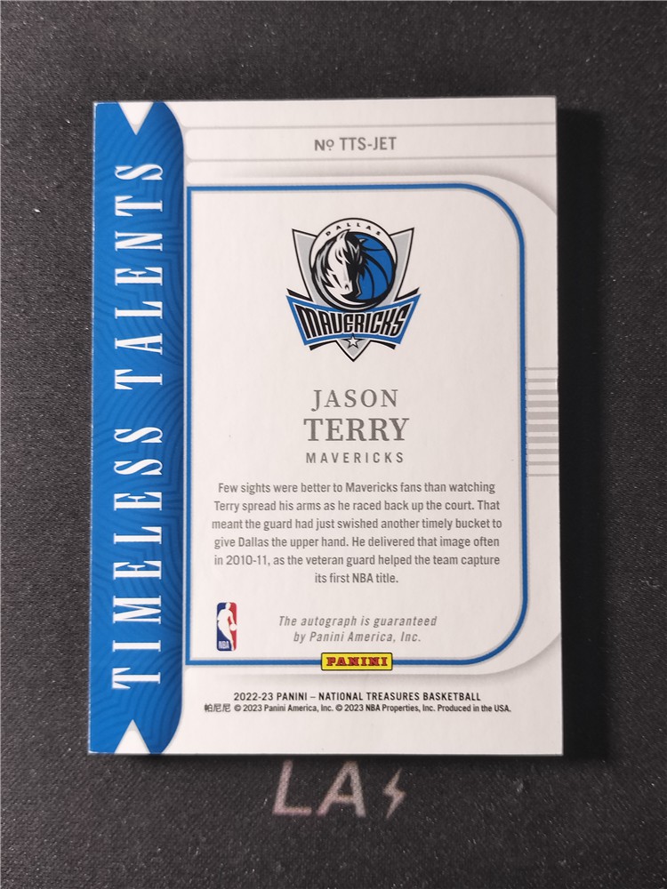 【LA拍卖】2022-23 Panini National Treasures Jason Terry 国宝 卡签 签字 墨迹完整 14/25 ...