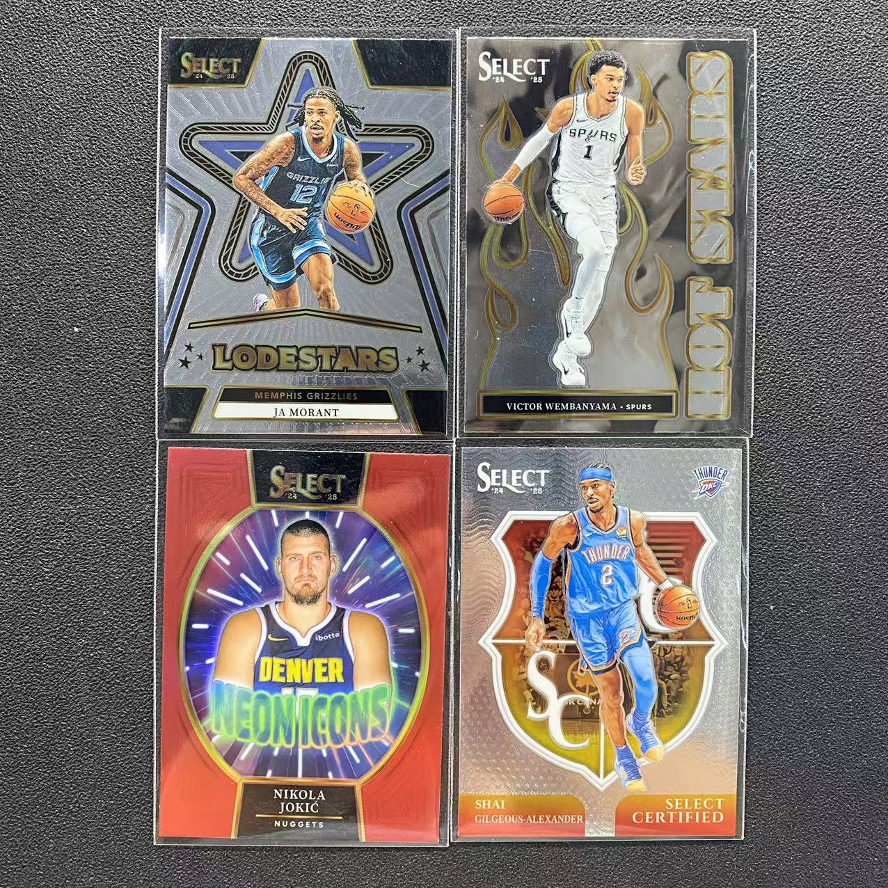 2024-25 Panini Select Ja Morant 【小北拍卖】W1 SE 莫兰特 文班亚马 约基奇 SGA 北极星 火热 特卡 红折 折射 打包 不保卡品 落日-48# 卡淘