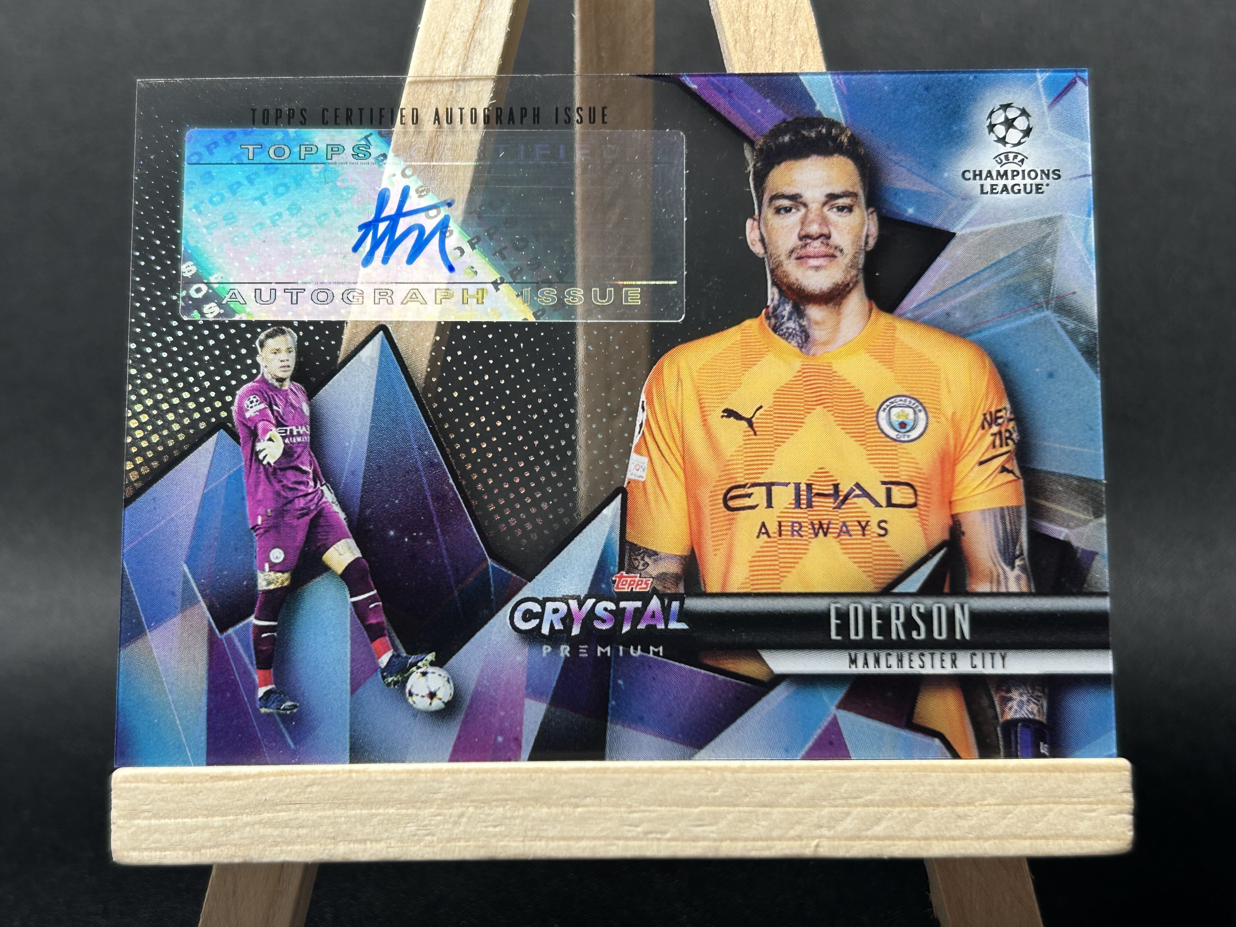 2022-23 Topps 水晶 Crystal Ederson 水晶系列 曼城 埃德森 签字 巴西 门将 国门 五冠王 欧冠专收 横版 收藏 ...