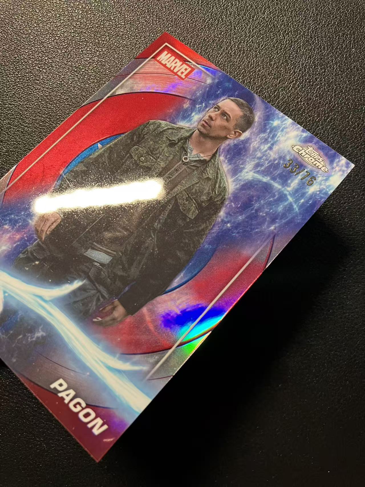 2025 Topps Chrome Marvel Pagon 漫威Chrome 佩贡 33/76编 美国队长折 美队折 Base 克里人士兵 ...