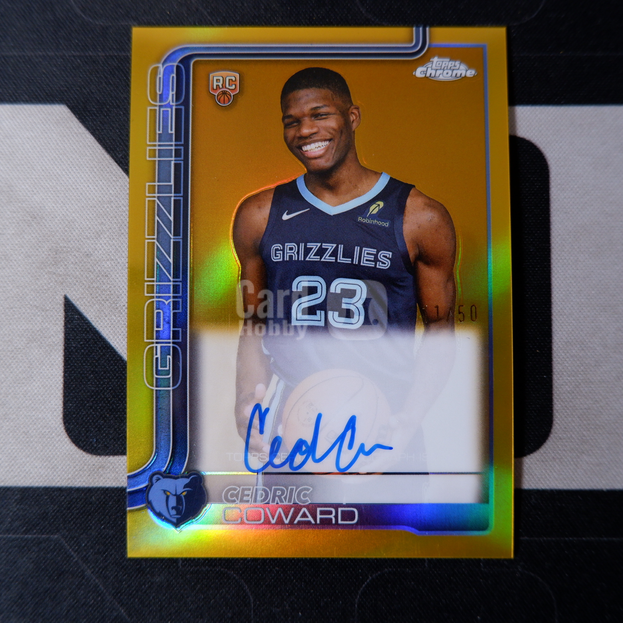 2025 Topps Chrome Cedric Coward RC 【小町拍卖】塞德里克 考沃德 灰熊 新秀 11/50 顺位编 Gold ...