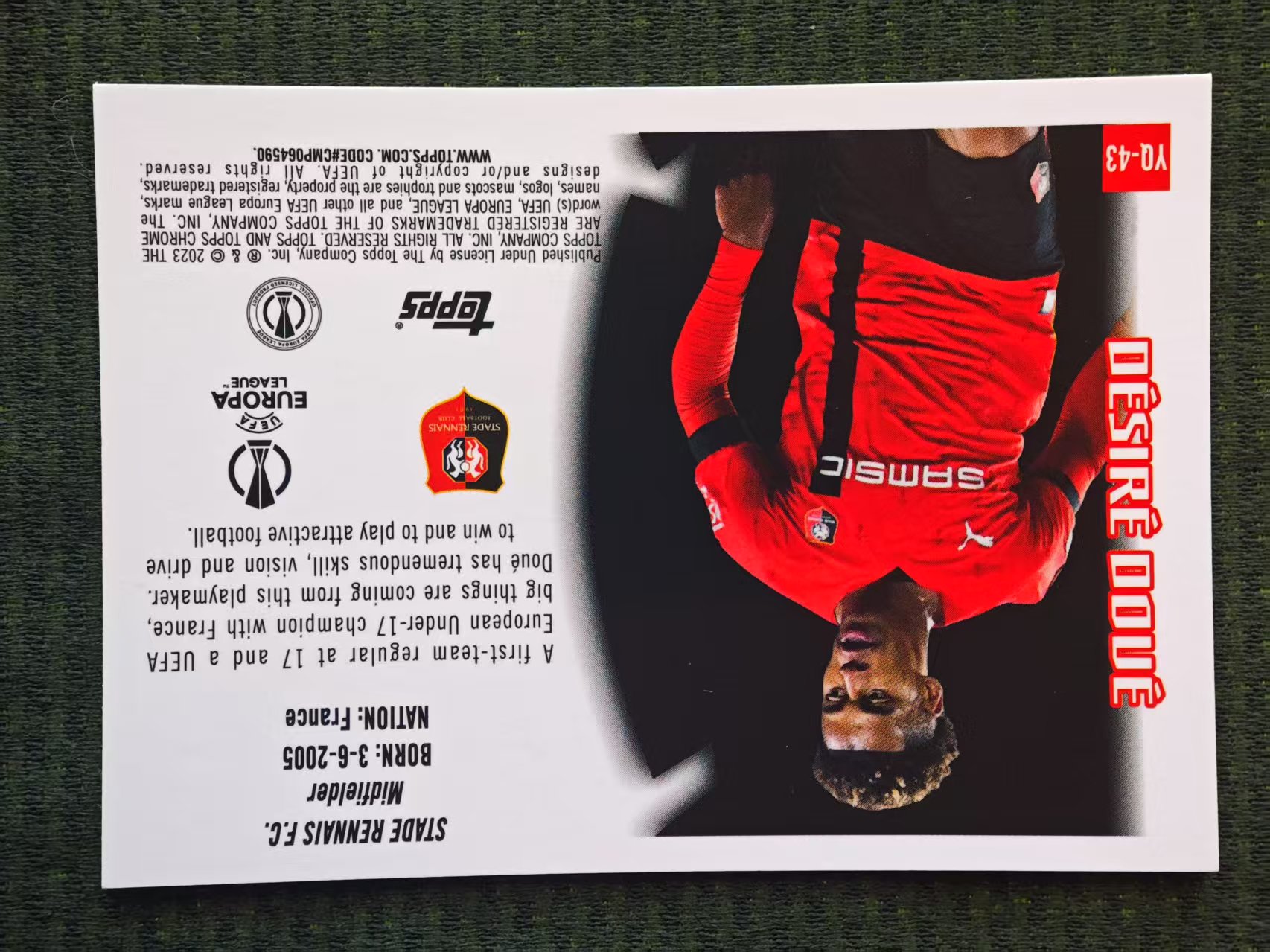 2022-23 Topps Chrome Désiré Doué RC 欧冠TC 雷恩 巴黎圣日耳曼 法国 RC新秀 德雷西 杜埃 青春风暴特 ...