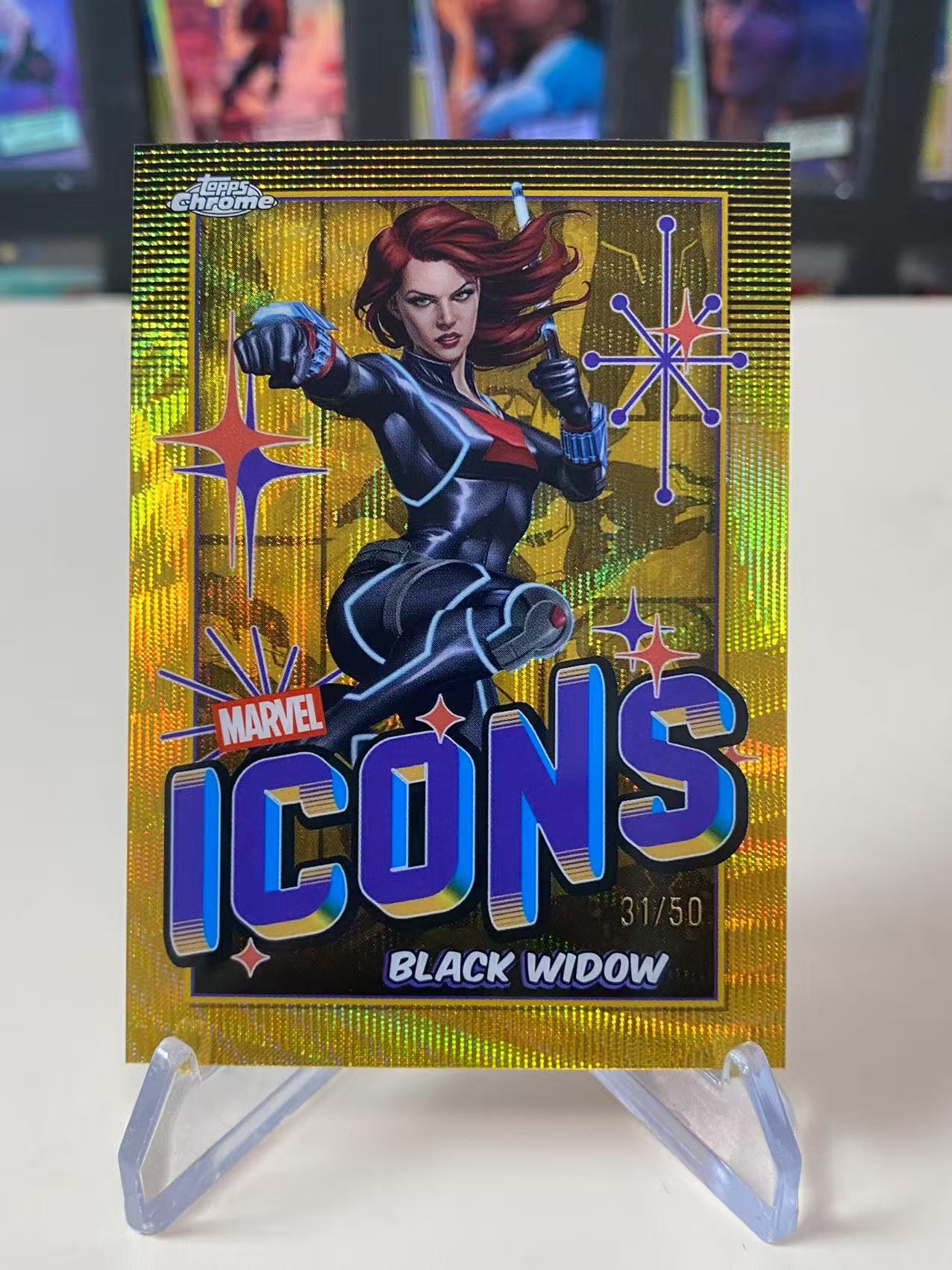 2025 Topps Marvel (MCU) Chrome 漫威 TC 低编31/50 金折 icon特卡 黑寡妇 寡姐 卡品如图 ...