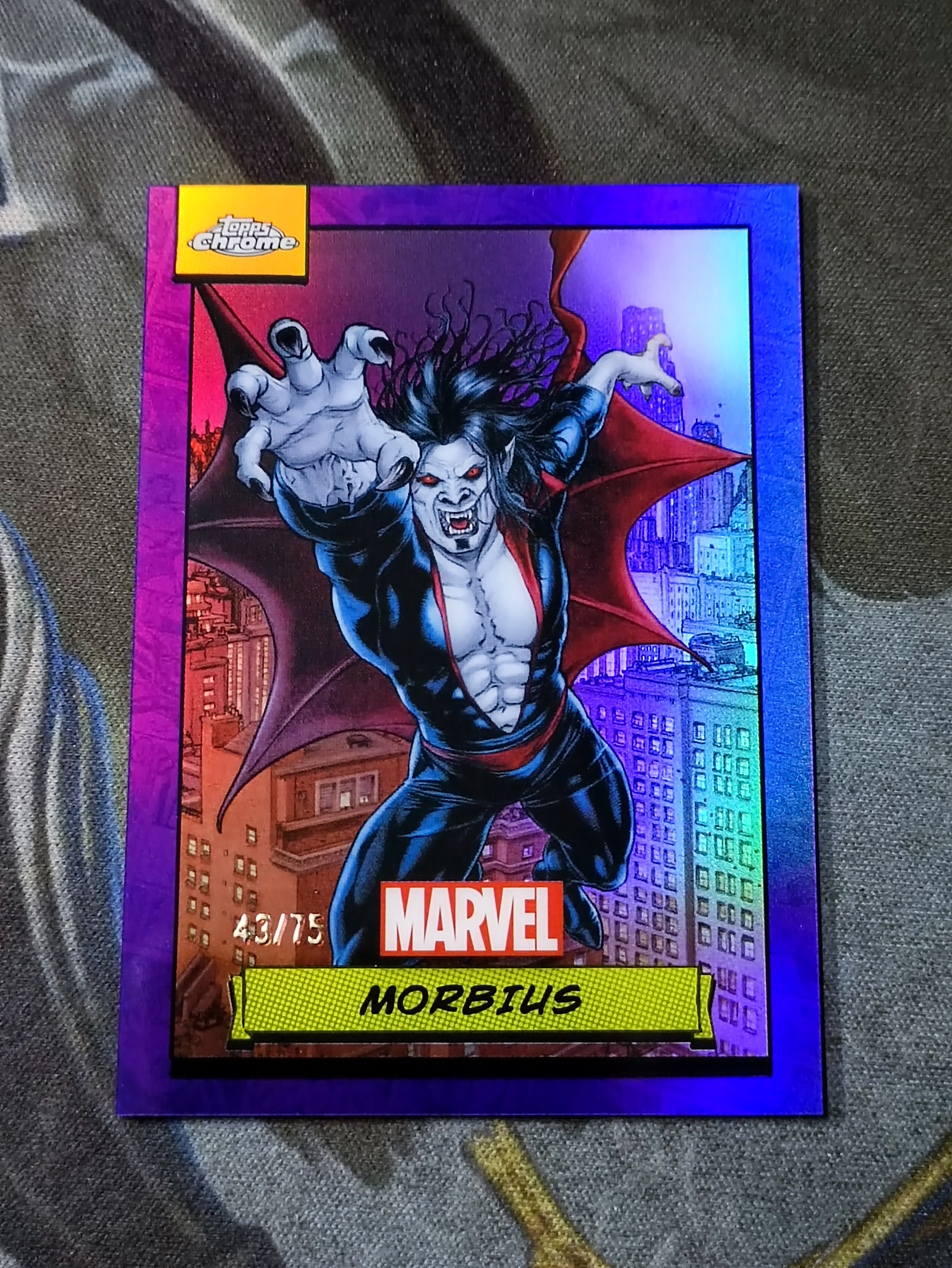 2024 Topps Marvel (MCU) Morbius 吸血鬼 莫比亚斯 Topps Chrome 限量43/75编 紫折 漫威 影视 ...