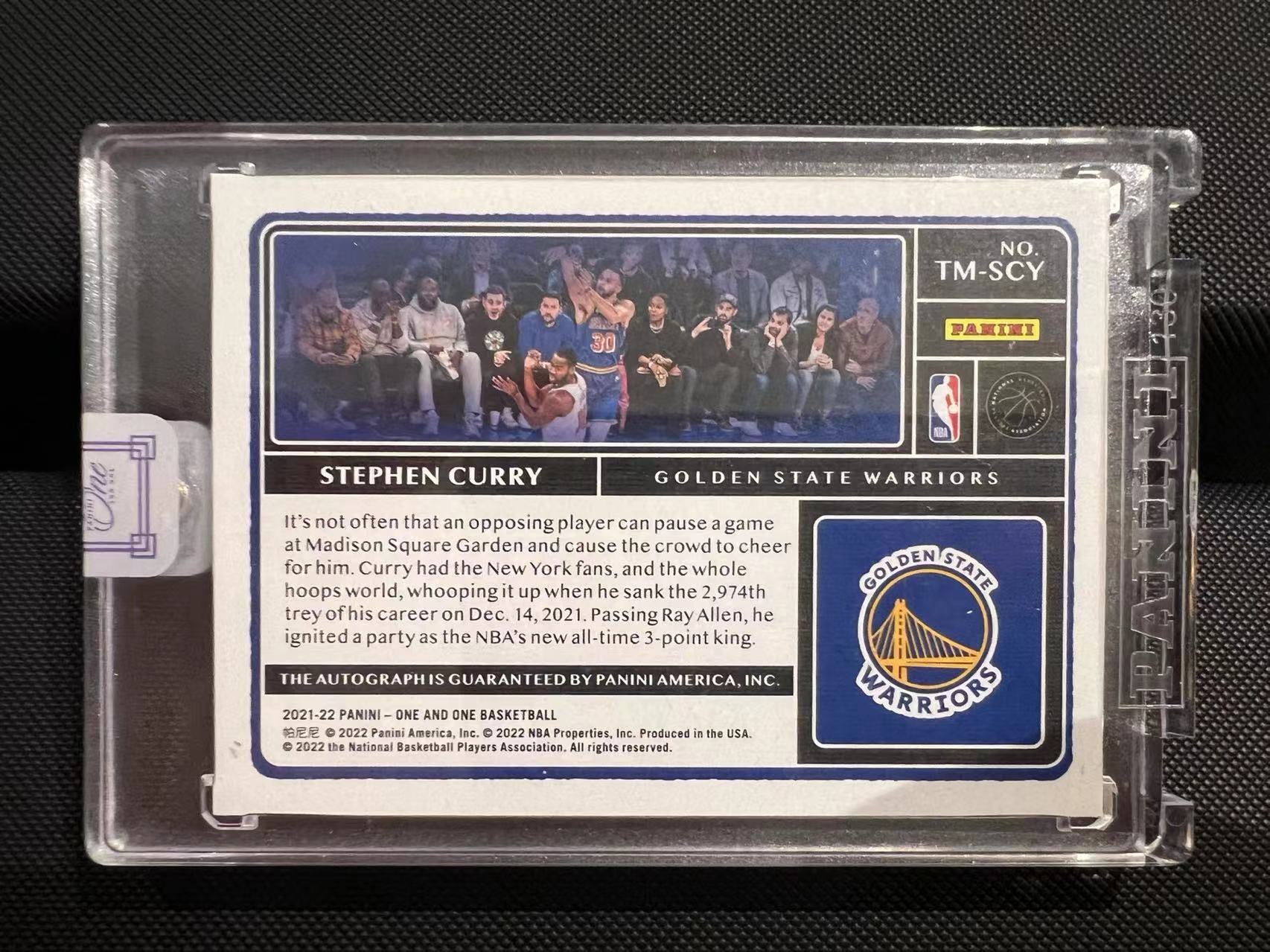 2021-22 Panini One and One Stephen Curry 斯蒂芬 库里 金平行 10编 记录登顶历史三分王 时刻 最大 ...