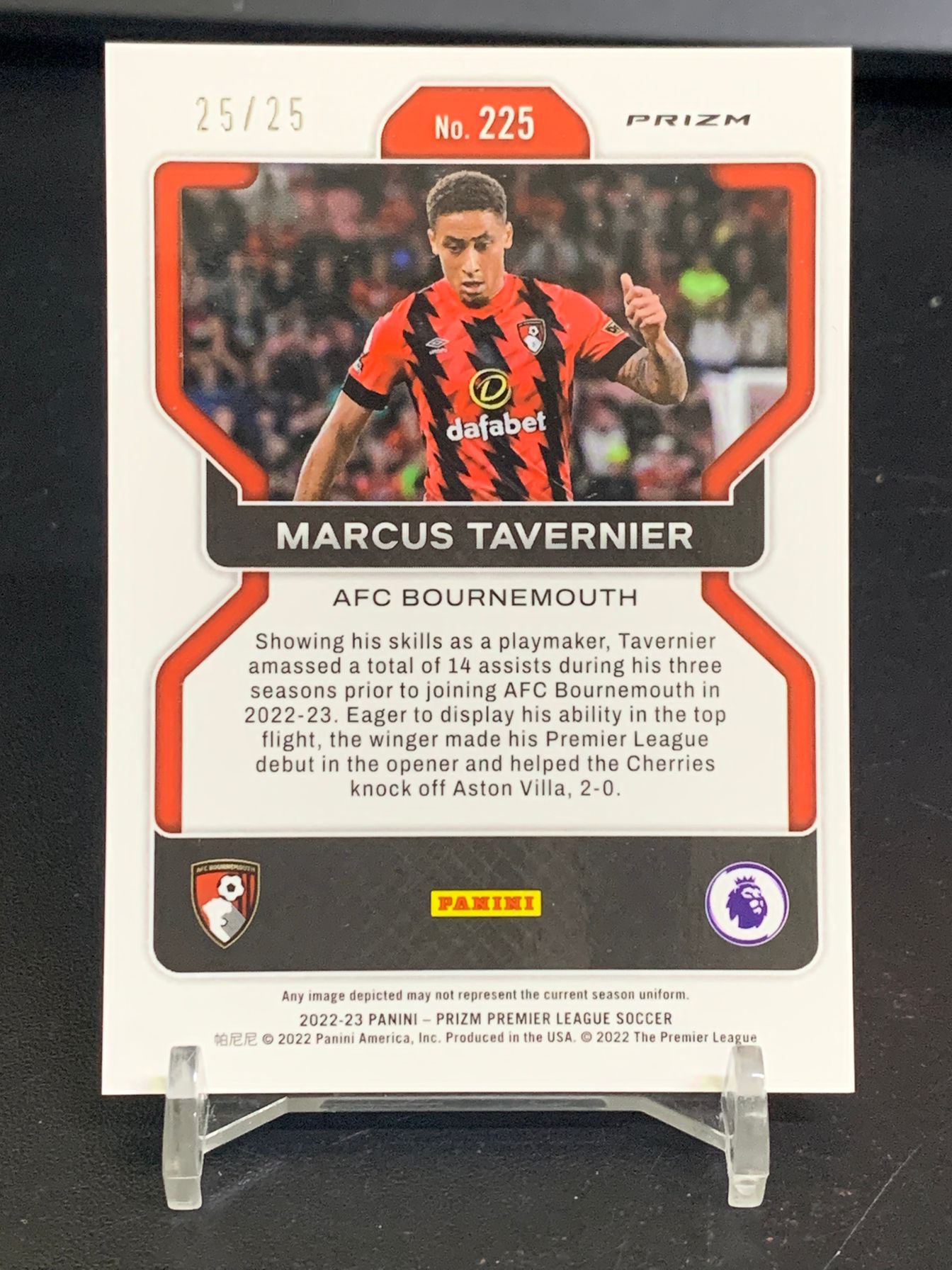 【浩行拍卖 截标预付82%】2022-23 panini prizm Marcus tavernier 伯恩茅斯 英超 马库斯 塔维尼尔 rc ...
