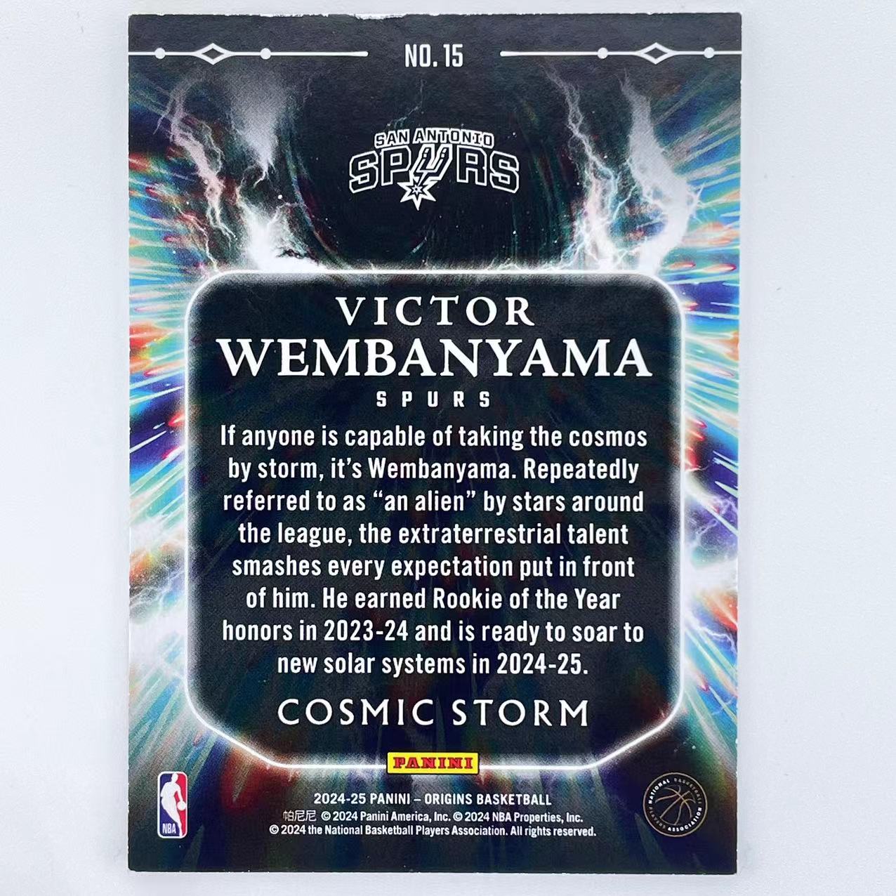 P+ 2024-25 Panini Origins Victor Wembanyama 维克托 文班亚马 75编 Cosmic Storm ...