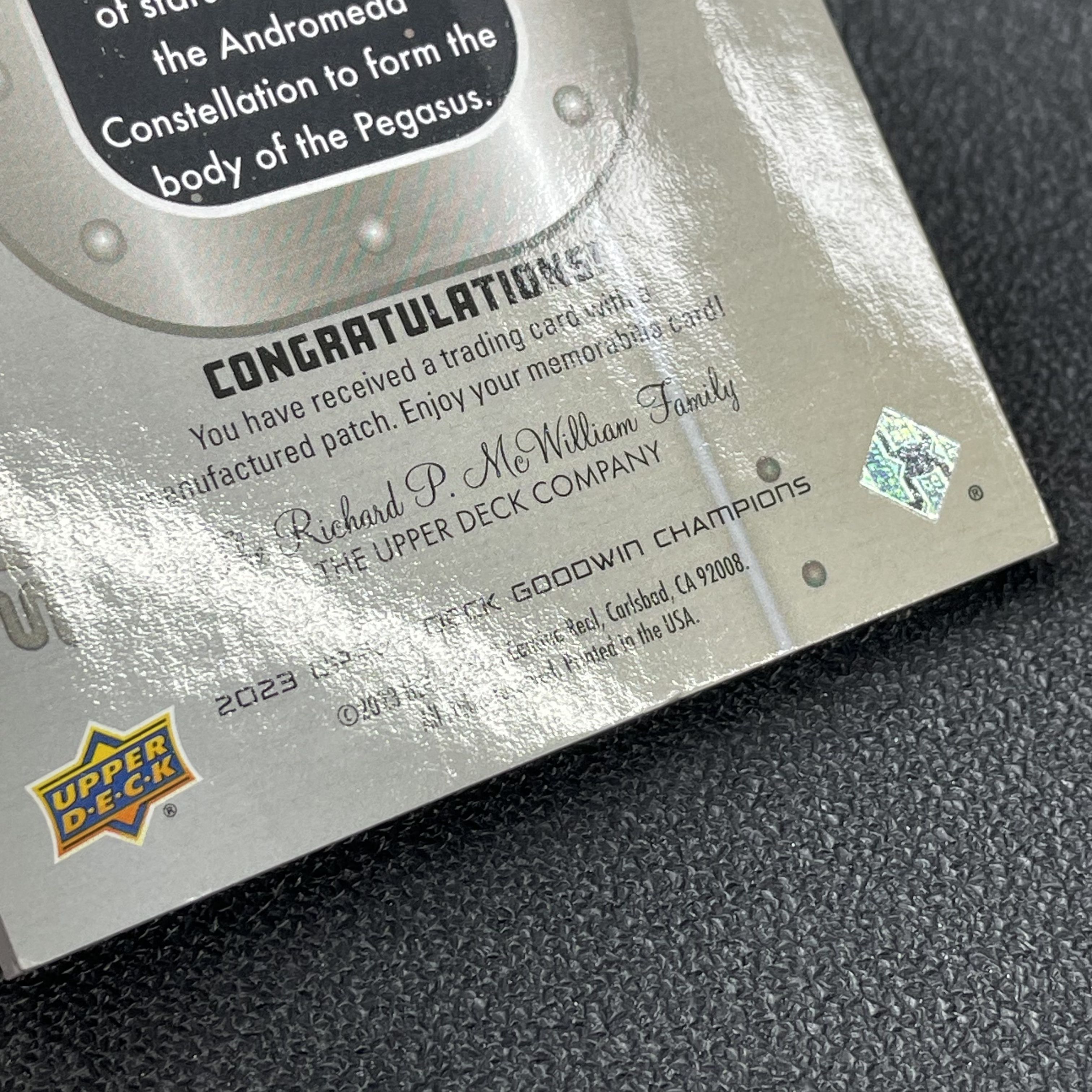 2023 Upper Deck Goodwin【小北拍卖】J1 古德温冠军 飞马座 Pegasus GSP-29 Space Patch 刺绣 ...