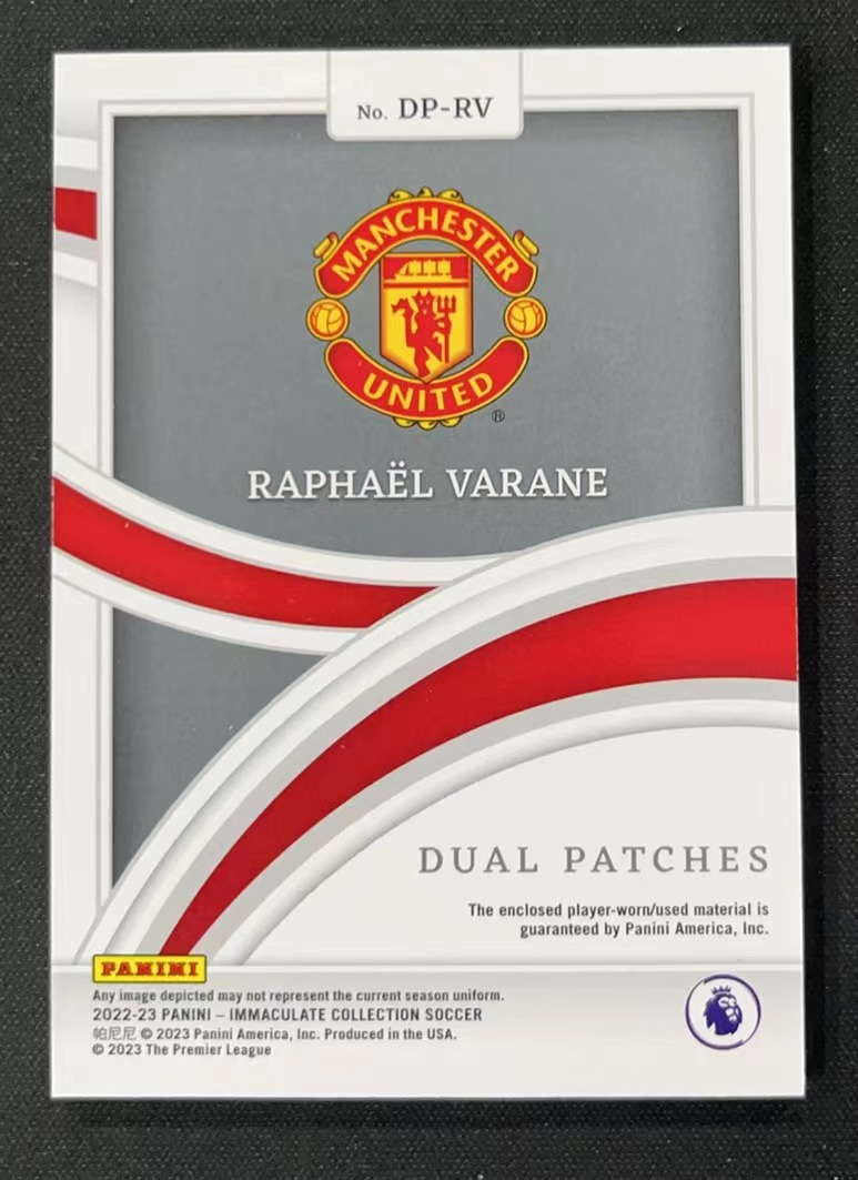 【长安代卖】2022-23 Panini Immaculate Raphael Varane IMM 曼联 拉斐尔 瓦拉内 双窗patch ...